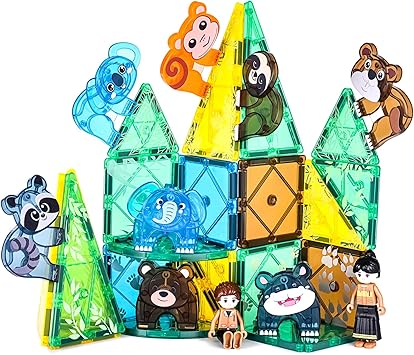 Amazon.com: Asago Magnetic Tiles 62pcs, Magnet Blocks Building Toys ...