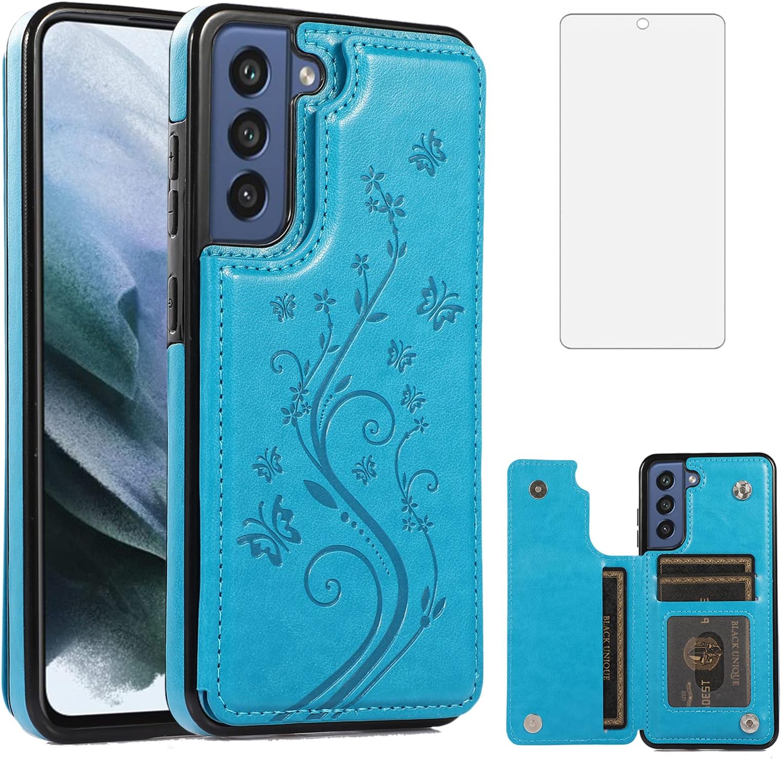 Amazon.com: Phone Case for Samsung Galaxy S21 FE Gaxaly S 21 FE 5G with Tempered Glass Screen ...