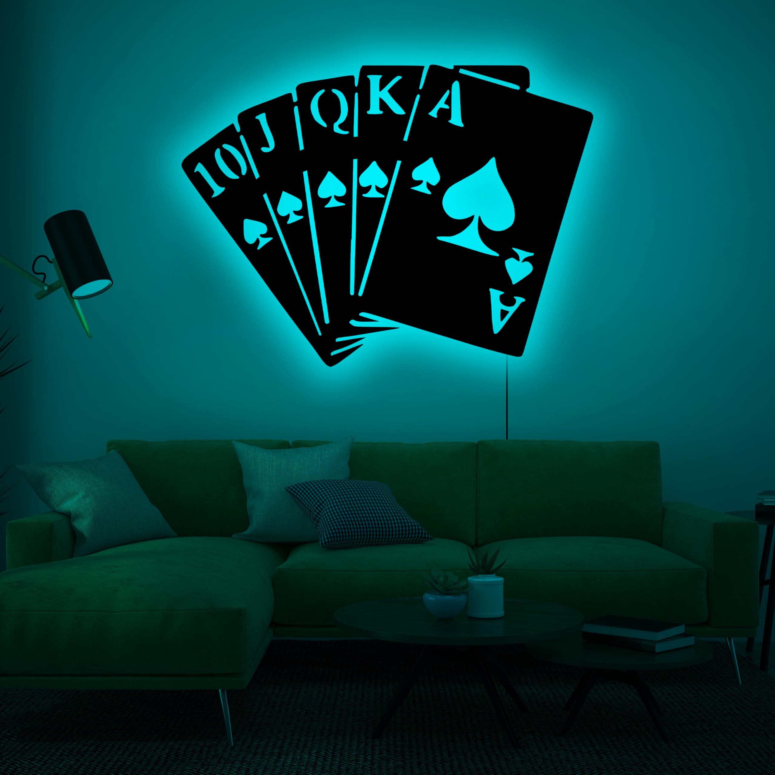 Amazon.com: SAFESYZ Poker RGB Wall Light Decor - Casino LED Decorations ...