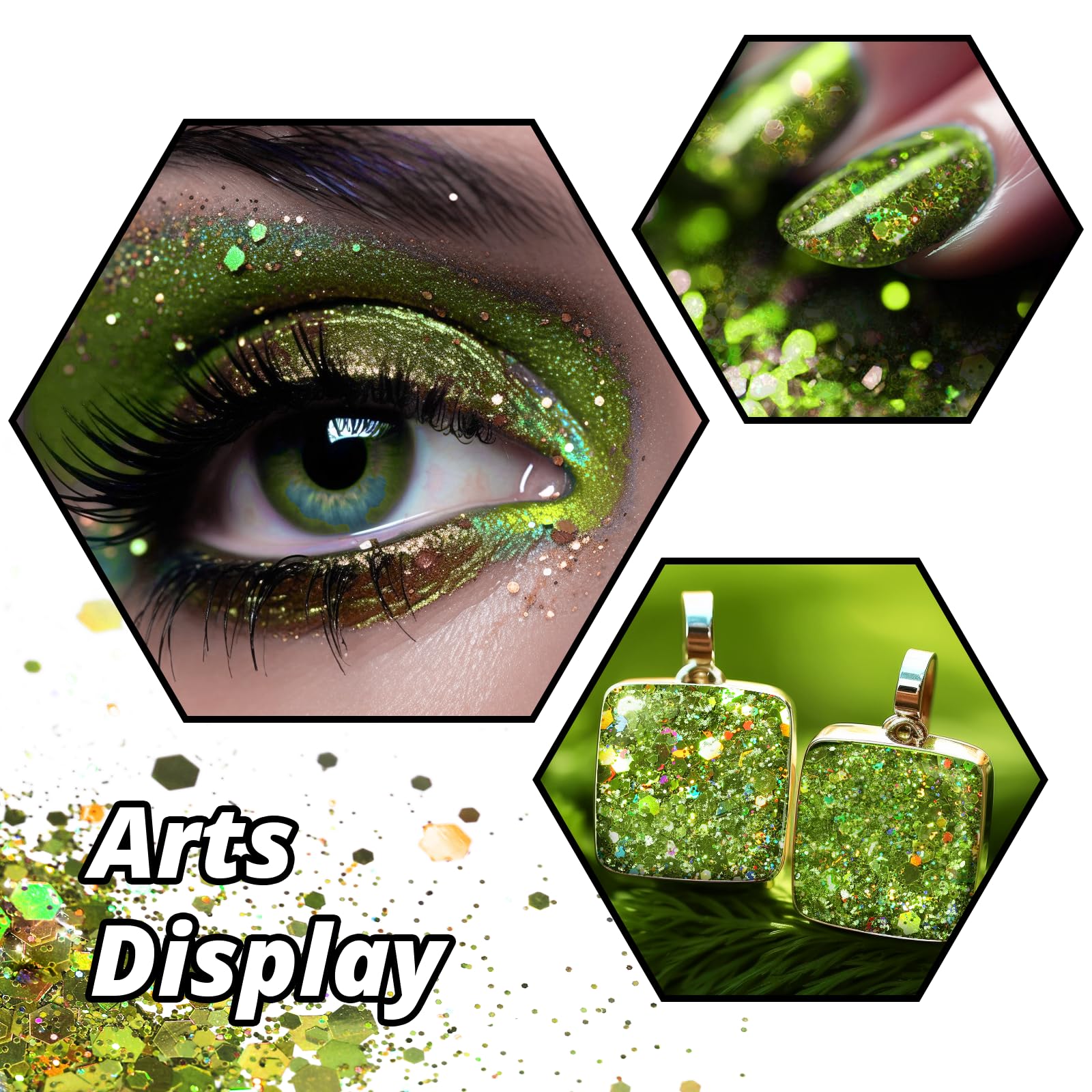 Snapklik.com : HTVRONT Holographic Chunky Glitter - 100g Green ...