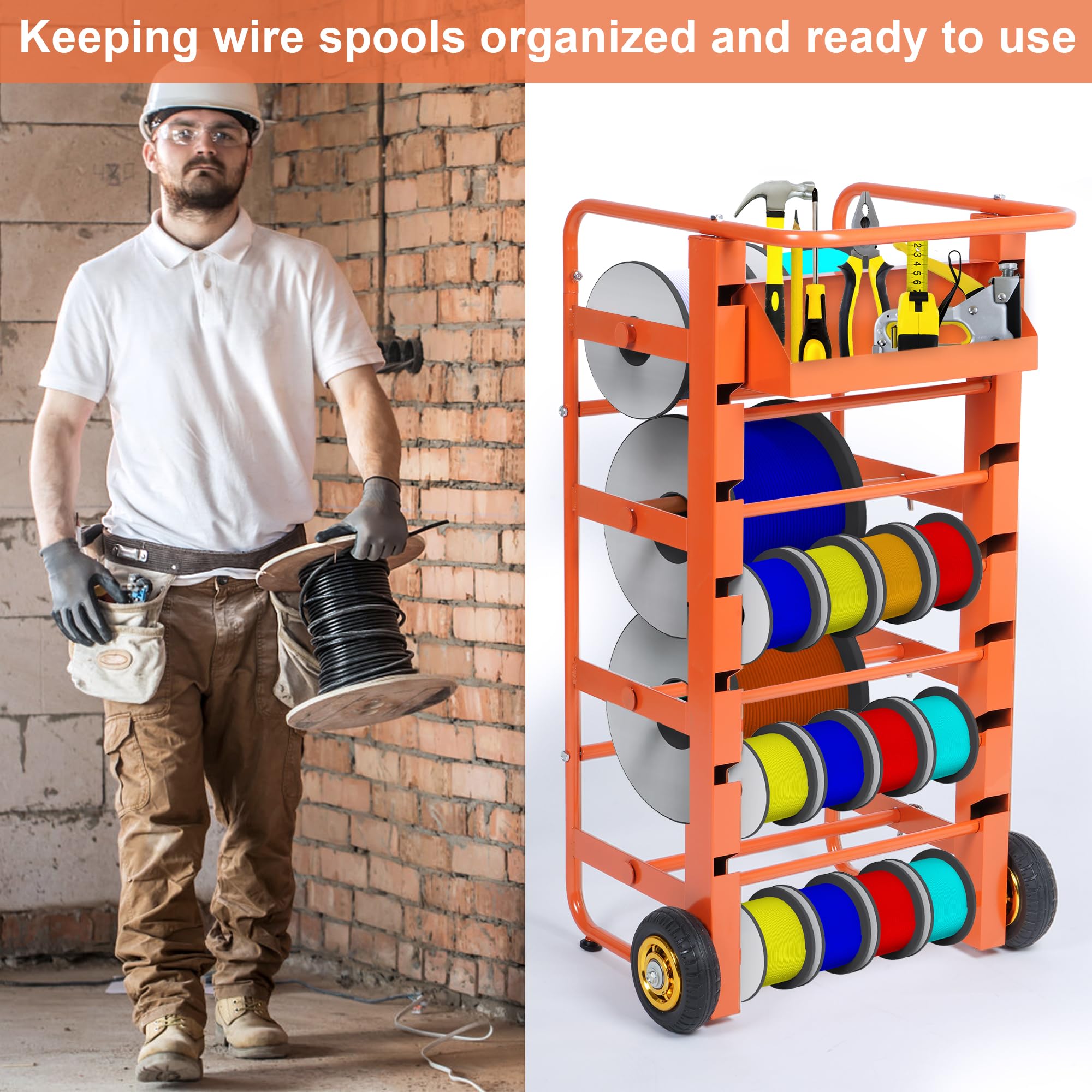 Snapklik.com : Gtouse Wire Spool Rack Multi Axle Wire Rack Dispenser 11 ...