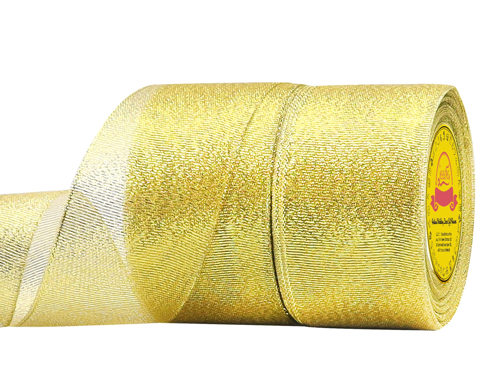 Snapklik.com : Gold Glitter Ribbon 2 Inch Wide Metallic Gold Ribbon For ...