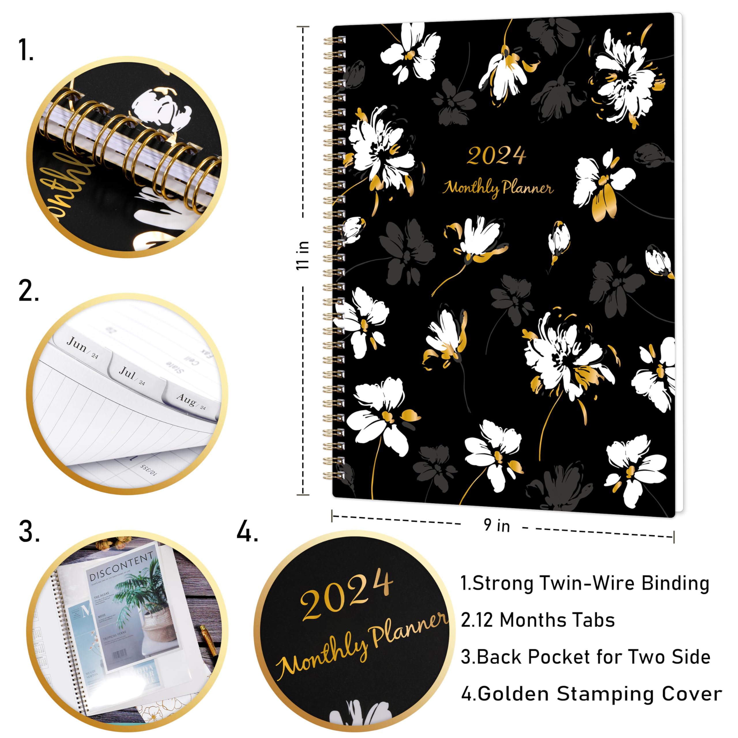 Snapklik.com : 2024 Monthly Planner - 12 Monthly Planner From January ...