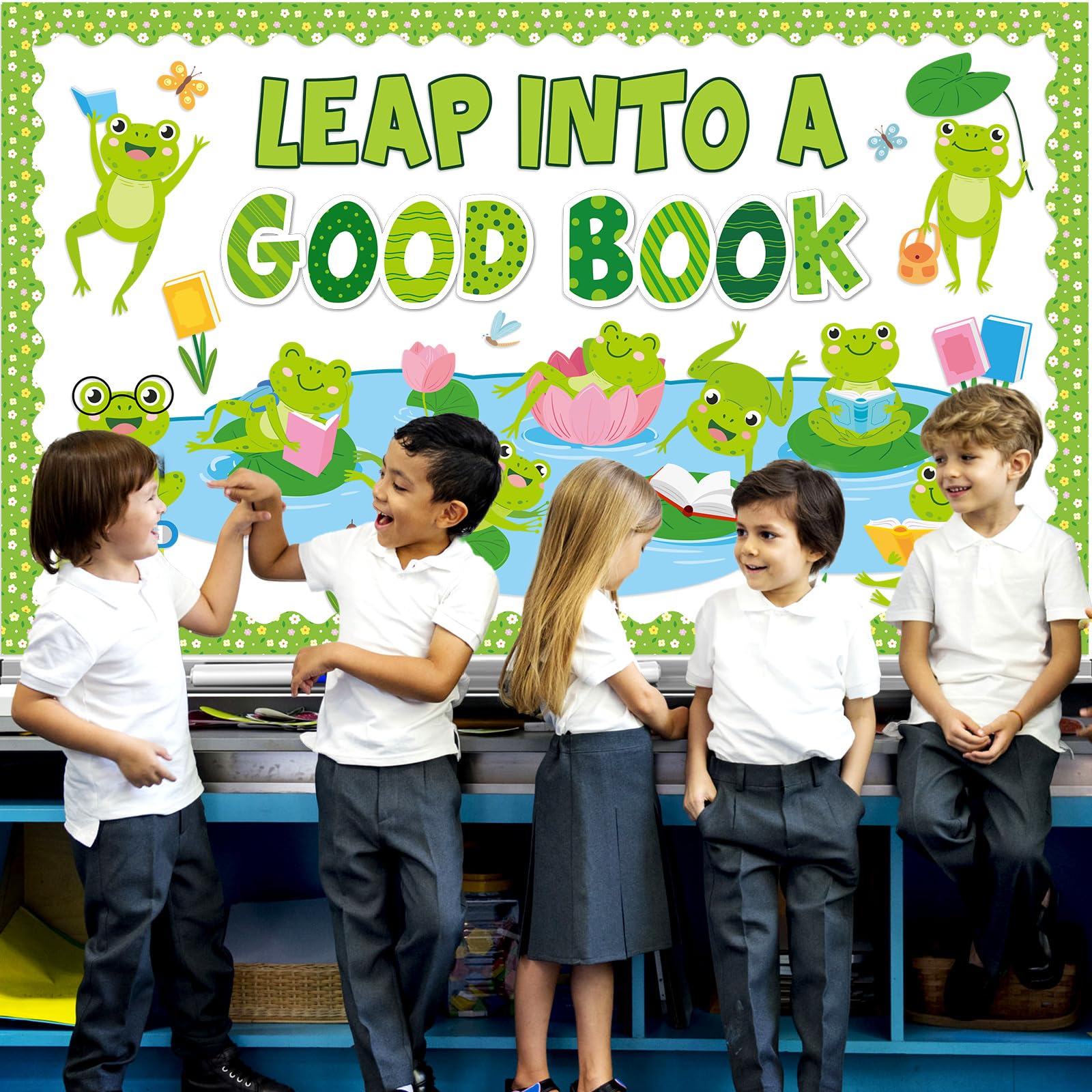 Snapklik.com : Gisgfim Frog Reading Bulletin Board Decorations Set ...