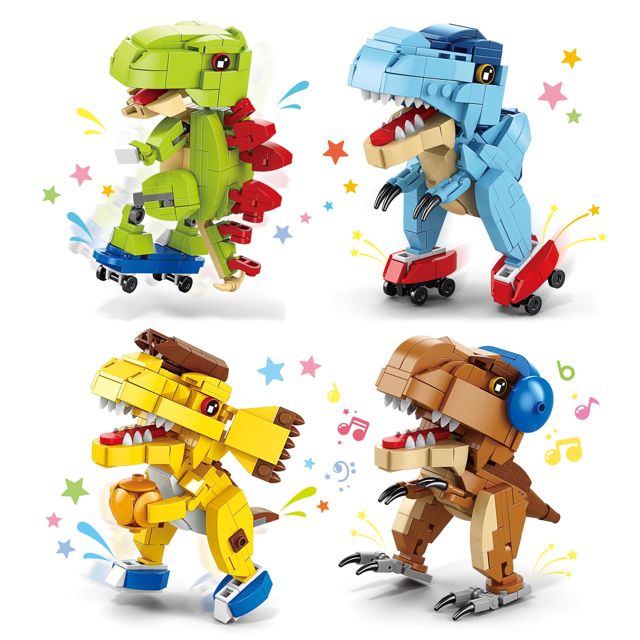 WISEPLAY Jurassic Dinosaurs Building Blocks Set - Dinosaur Toys for ...