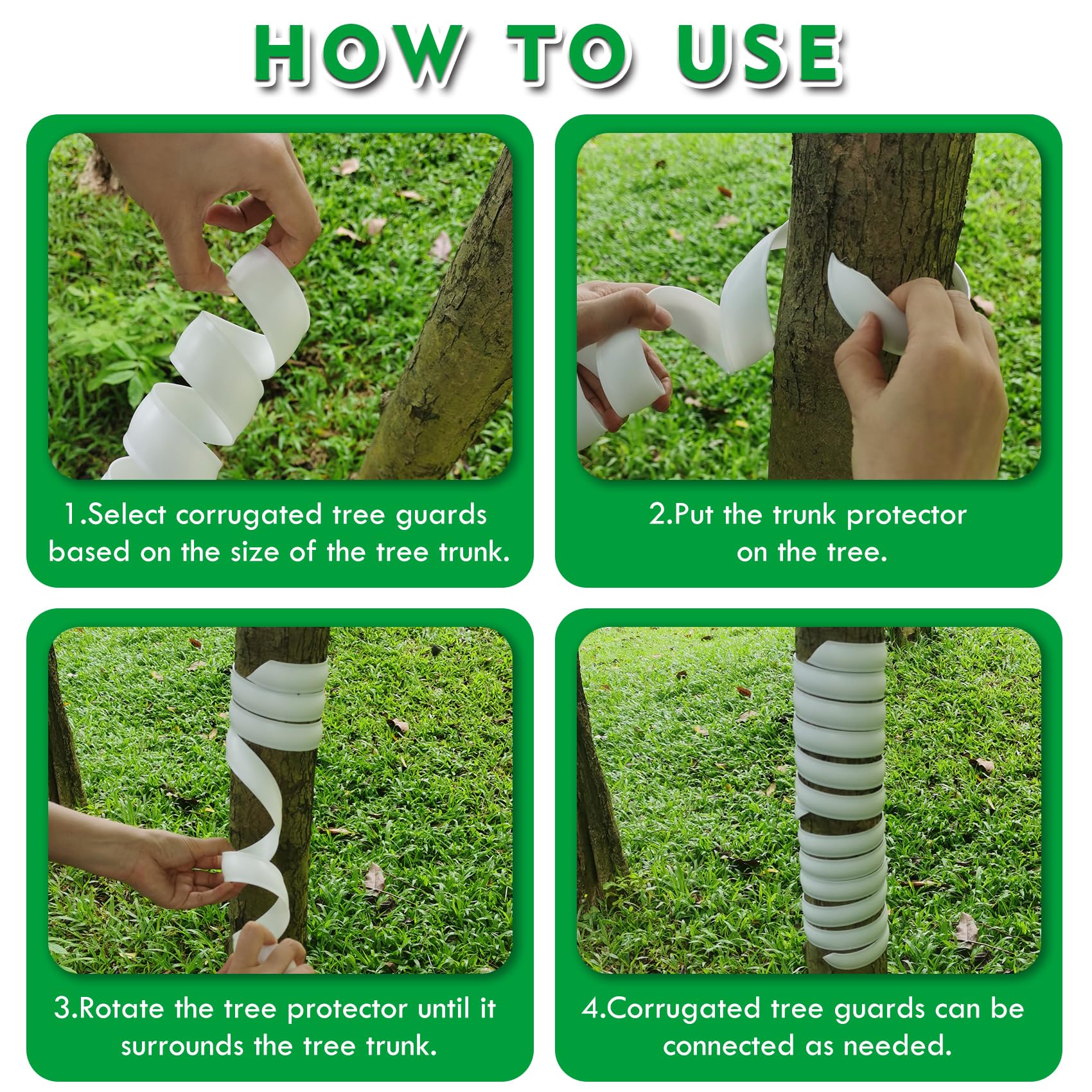 Snapklik.com : Tree Guards, Plastic Spiral Tree Guards 6 PCS Corrugated ...