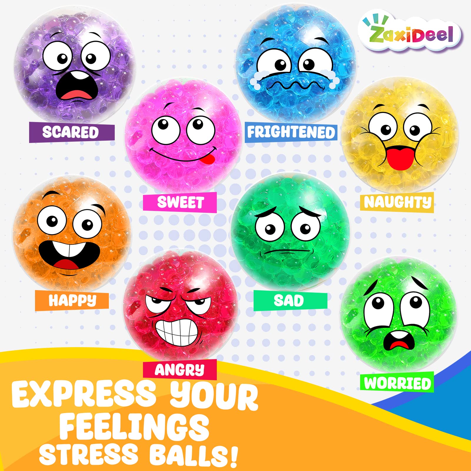 Emotion Stress Balls 12 Pack – Squishy Balls Fidget Toys for Kids and ...