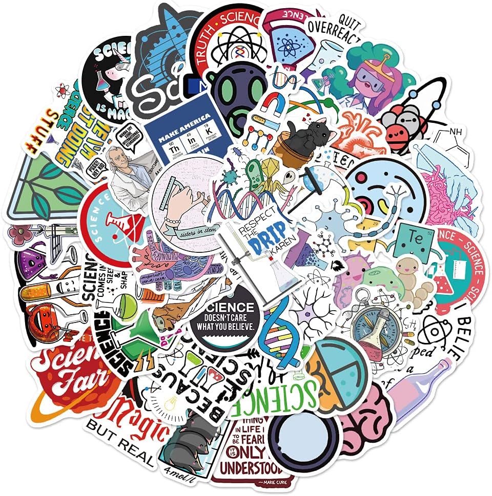 Amazon.com: 100Pcs Natural Sciences Stickers Pack, Physics, Chemistry ...