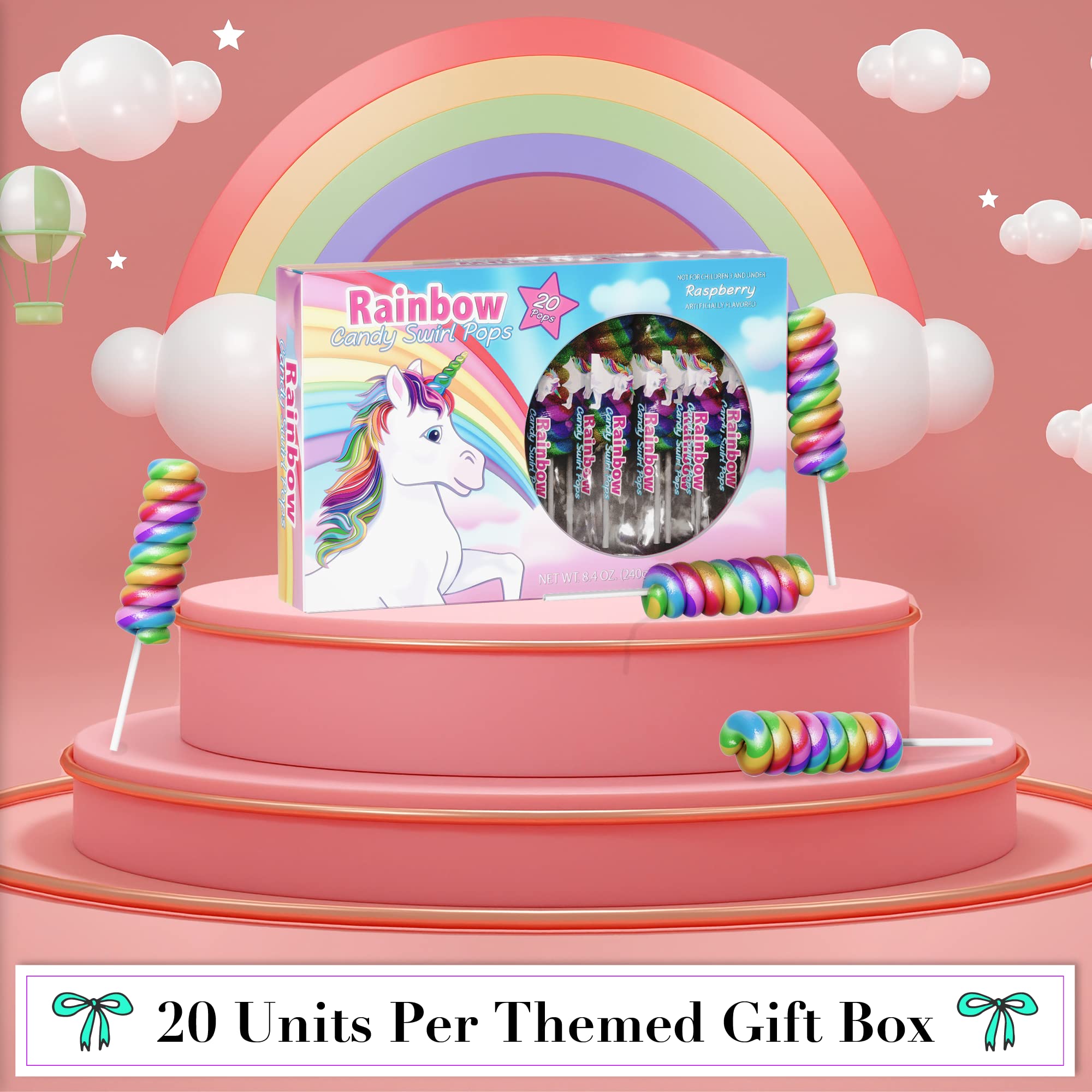 Snapklik.com : Unicorn Candy Swirl Lollipops Individually Wrapped 20pk ...