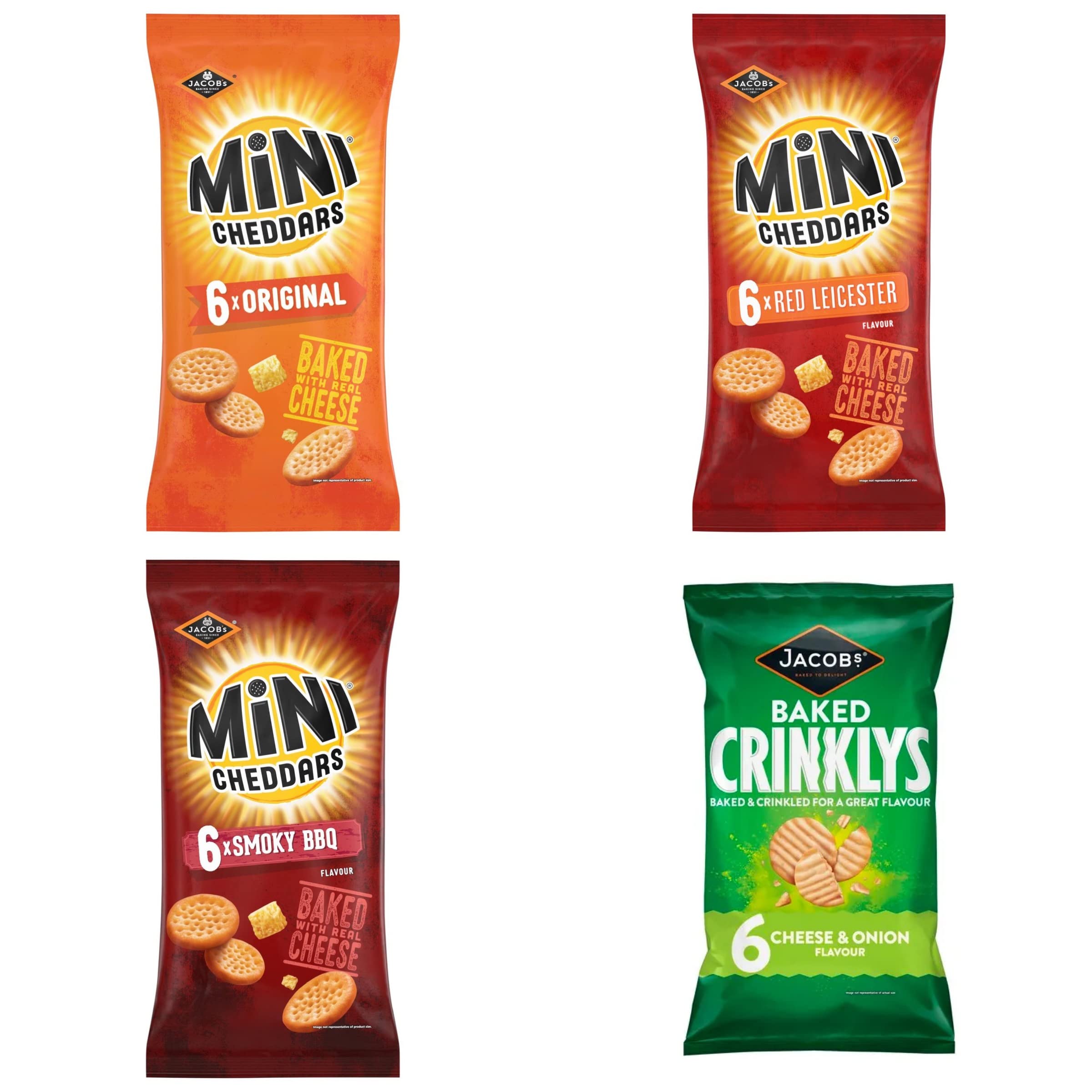 Mini Cheddars Selection Jacobs Crisp Snacks Original & Smokey BBQ & Red ...