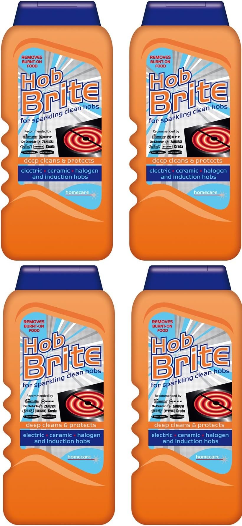 4 x Homecare Hob Brite Hob Cleaner Removes Burnt On Food 300ml : Amazon ...