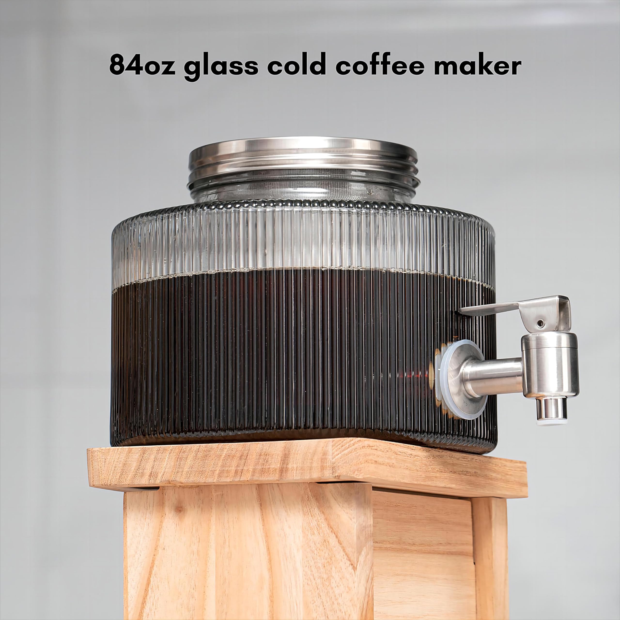 JILLMO Cold Brew Coffee Maker, 84oz Iced Cold Brew Mason Jar Maker with ...