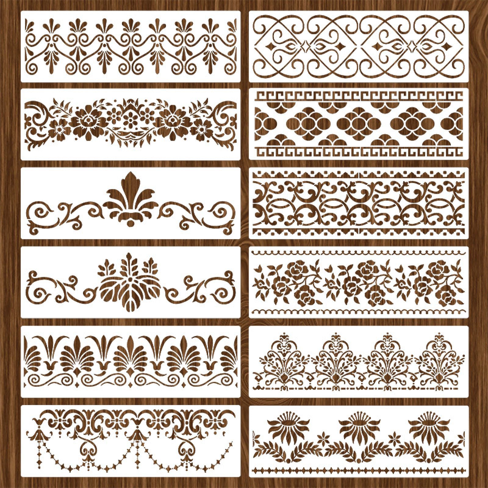 Amazon.com : Flower Border Stencil Crafts Reusable: Talavera Large ...