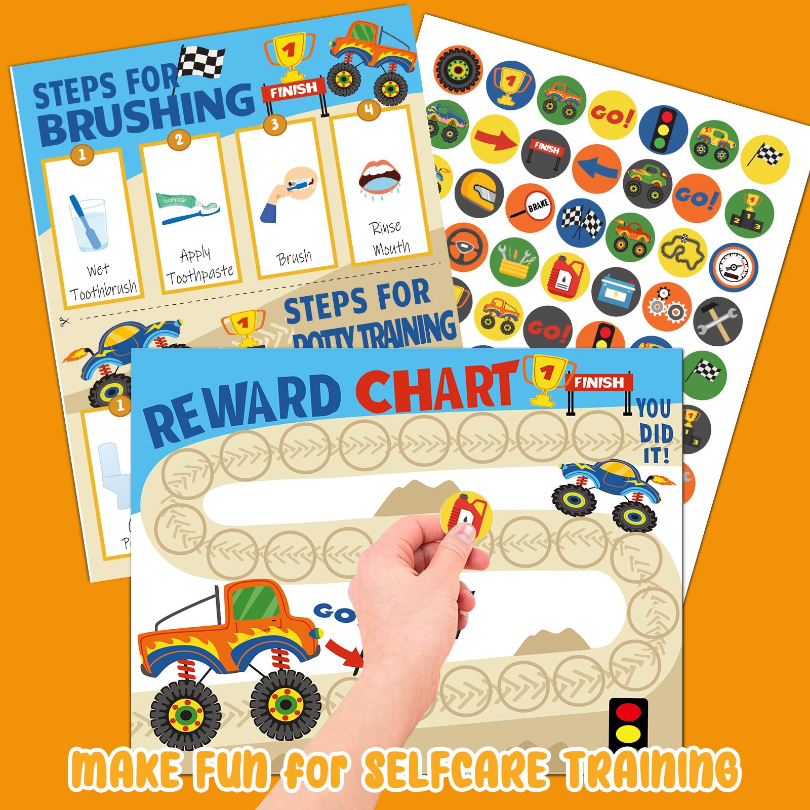 Buy Potty Training Chart for Toddler 16 PCS Self-care Training Sticker ...