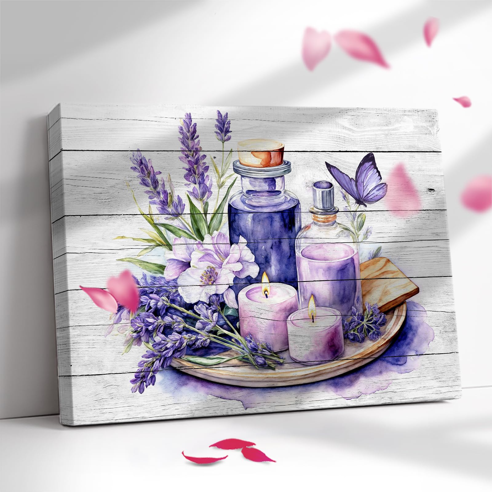 Amazon.com: Lavender Canvas Wall Decor For Bathroom Purple Modern ...