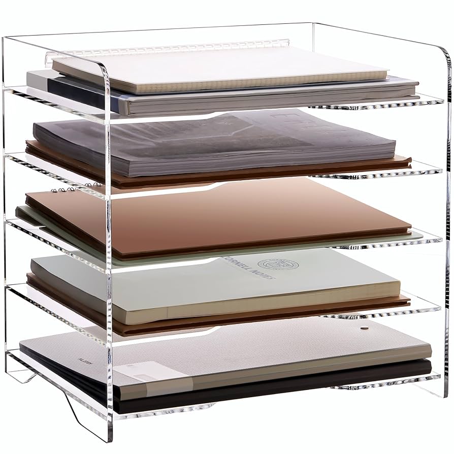 Office Mail Organizer SANRUI Acrylic Mail Sorter With Drawer - 5 ...