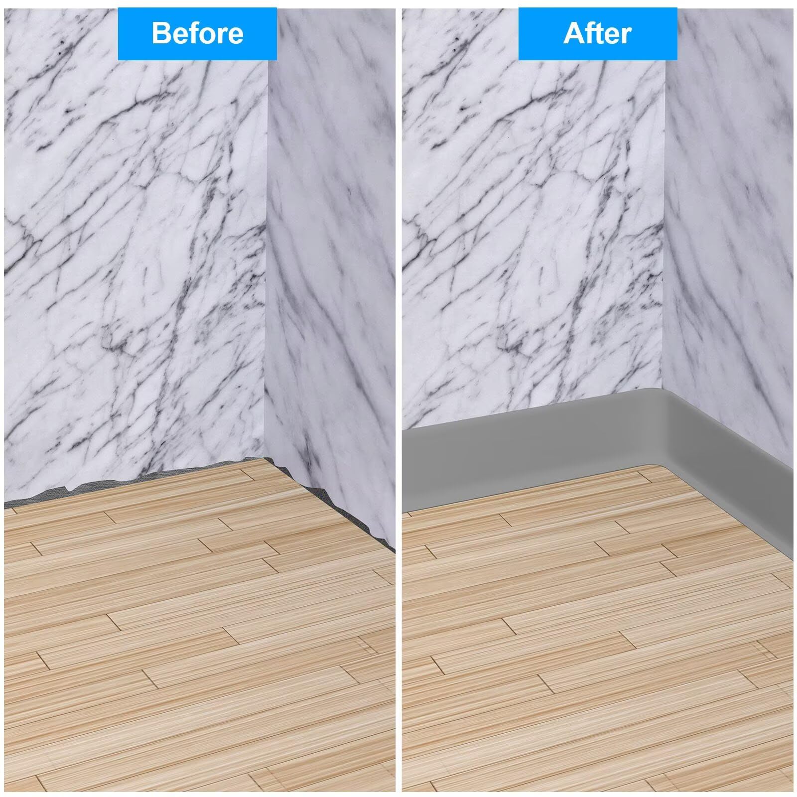 Snapklik.com : Duzzy Flexible Baseboard Molding Trim, 6 Inch