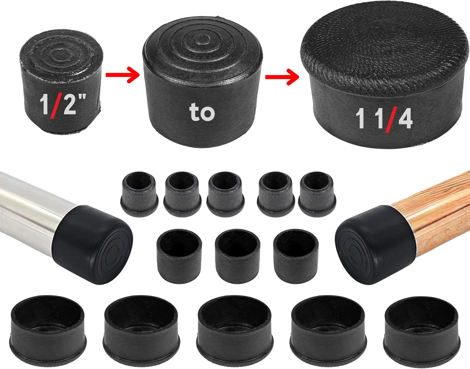 1/2" Round Chair Leg Floor Protectors for Hardwood and Tile Floors ...