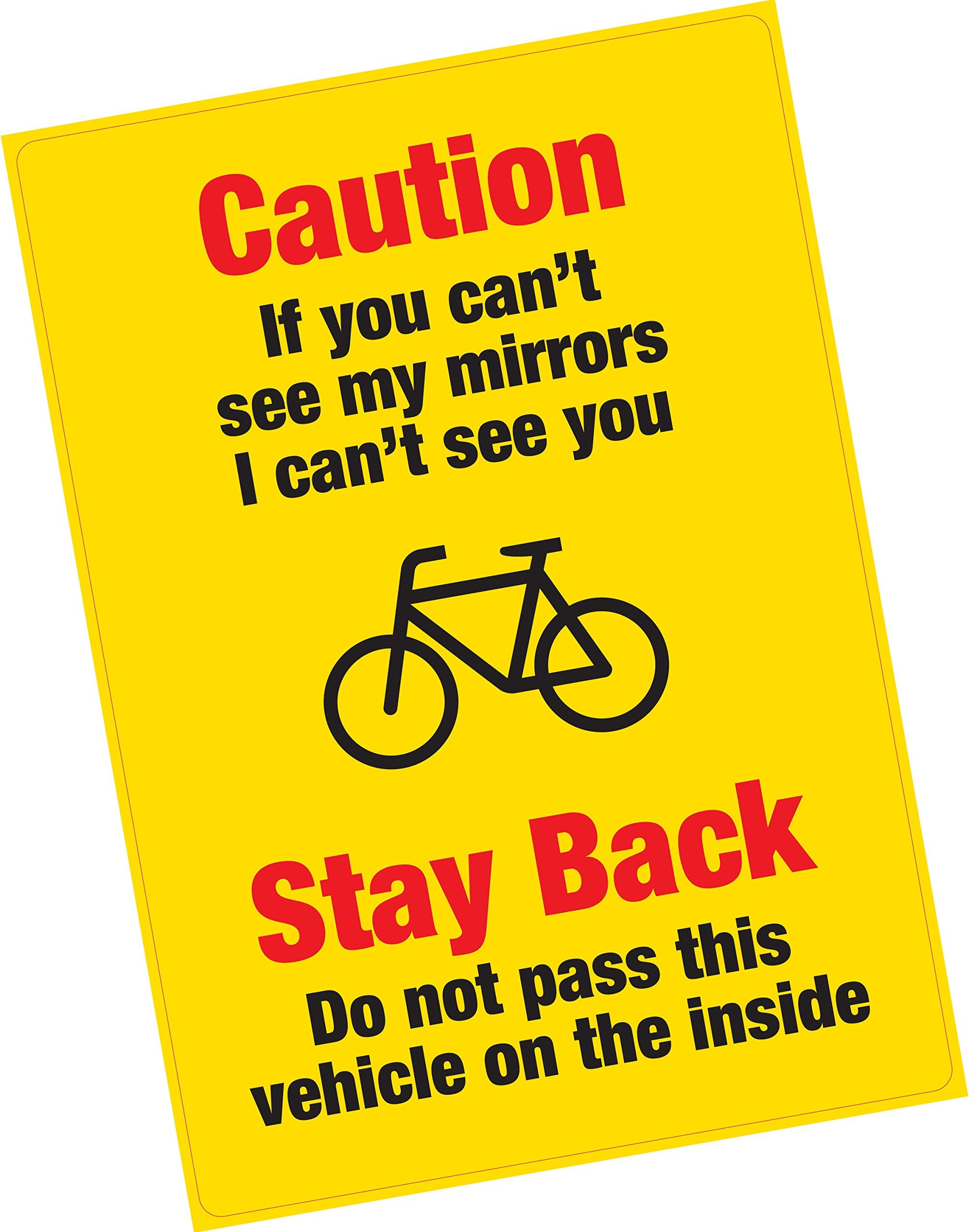 Caution If You Can't See My Mirrors Vinyl Warning Sticker HGV Lorry ...