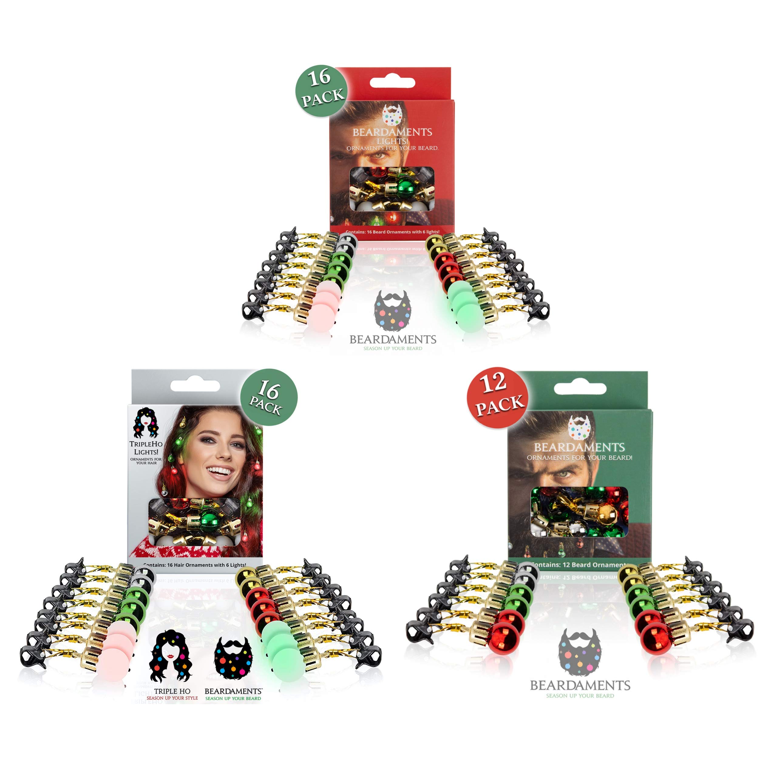 Amazon.com: Beardaments Beard Lights, Hair Lights, and Ornaments Bundle ...