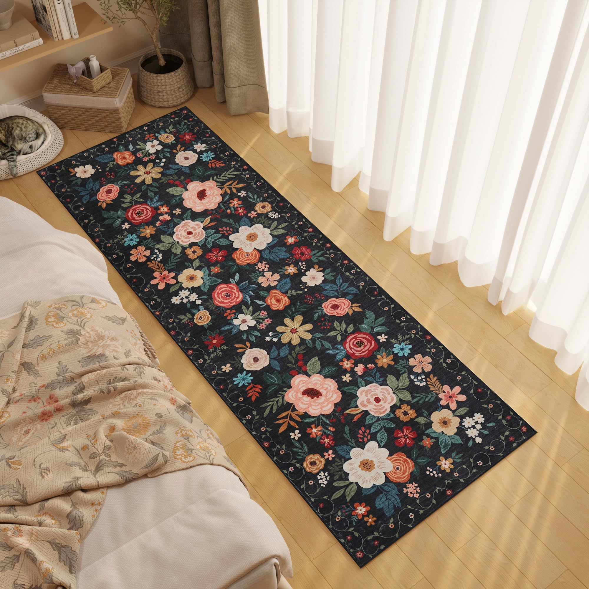 Amazon.com: Lahome Floral Hallway Runner, 2X6 Washable Runner Rug Non ...