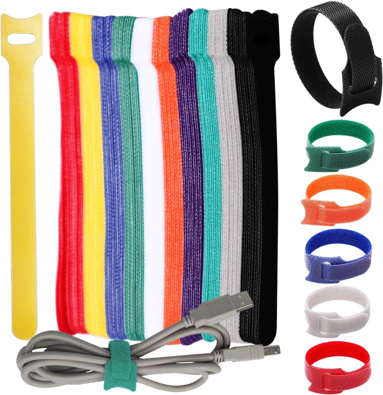 Zivacate 120 Stück Wiederverschließbare Kabelbinder aus Nylon ...