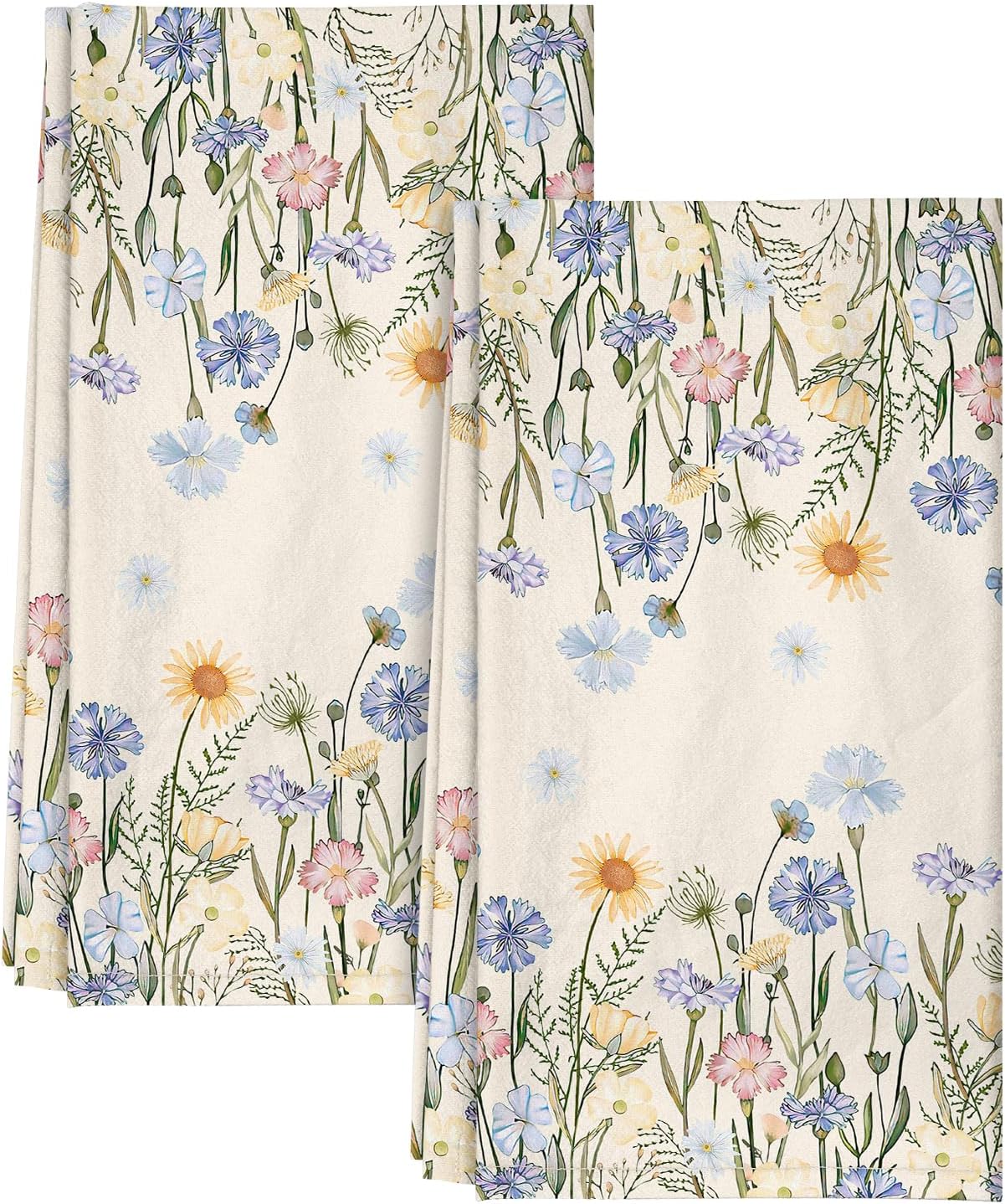 Amazon.com: Miss Adola Flour Sack Kitchen Towels - Set of 2 Spring Dish ...