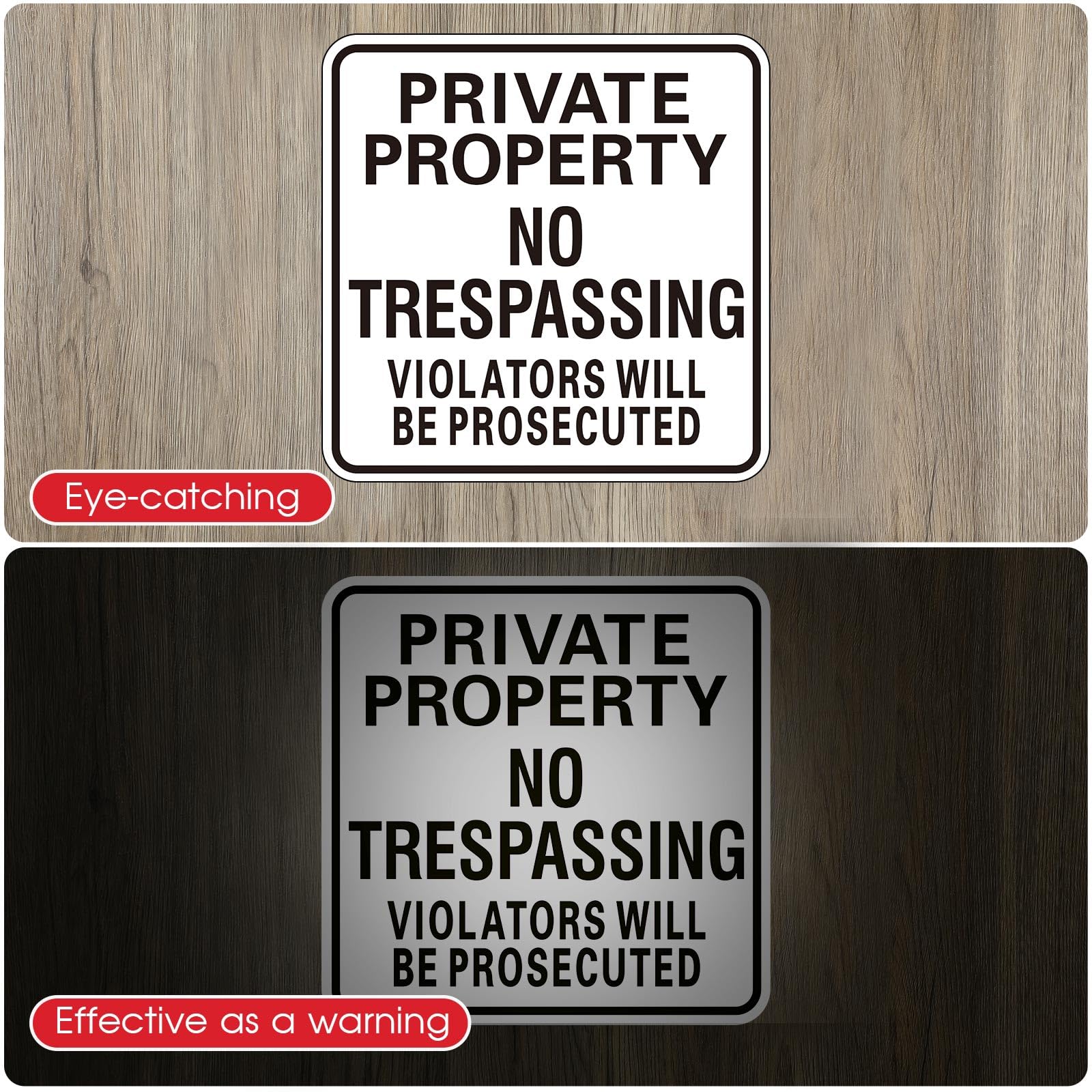 Snapklik.com : Amylove 8 Pack Large Private Property No Trespassing ...
