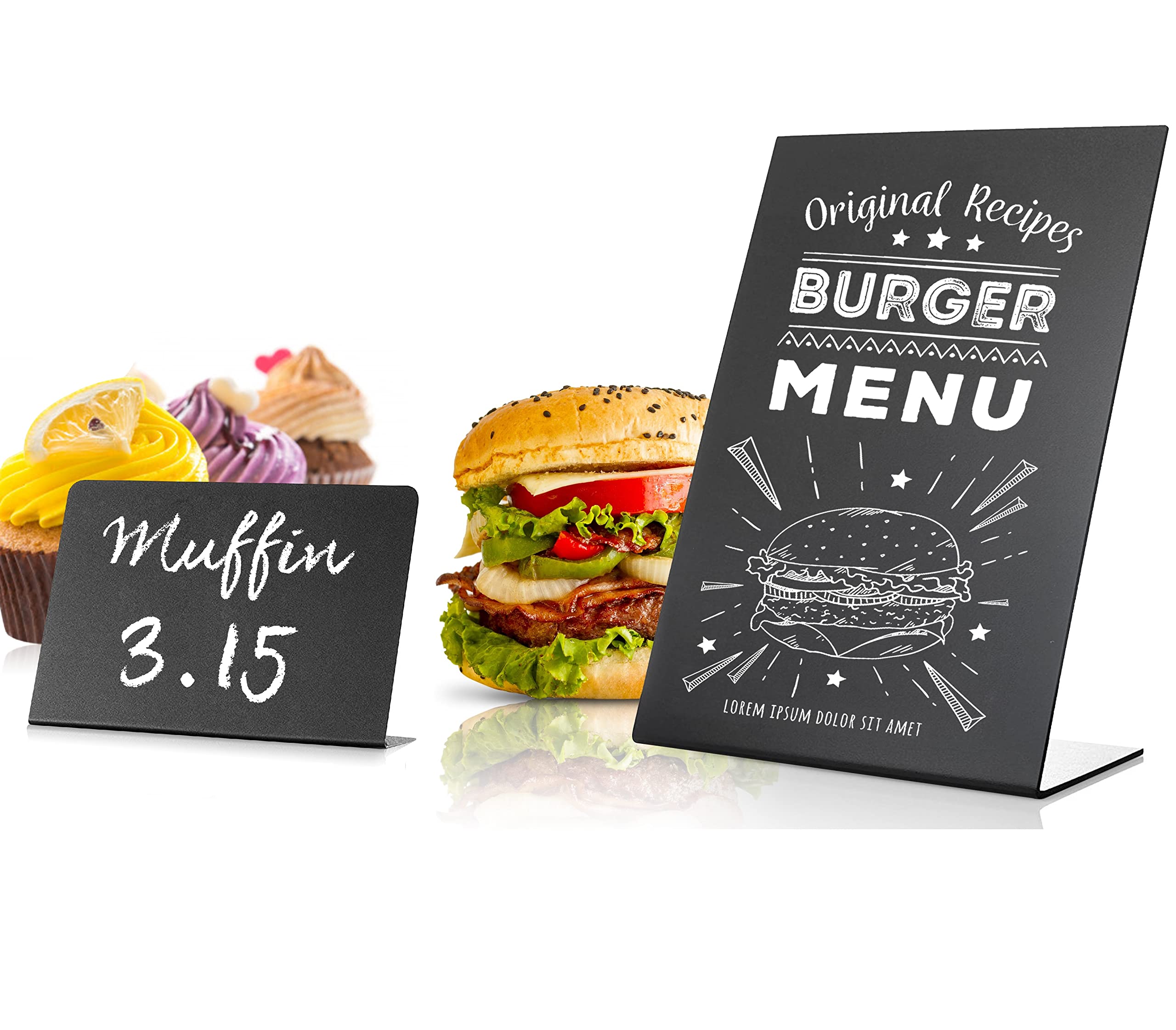 Amazon.com : 20 Pack Plastic Mini Chalkboard Signs 3x4 with Small ...