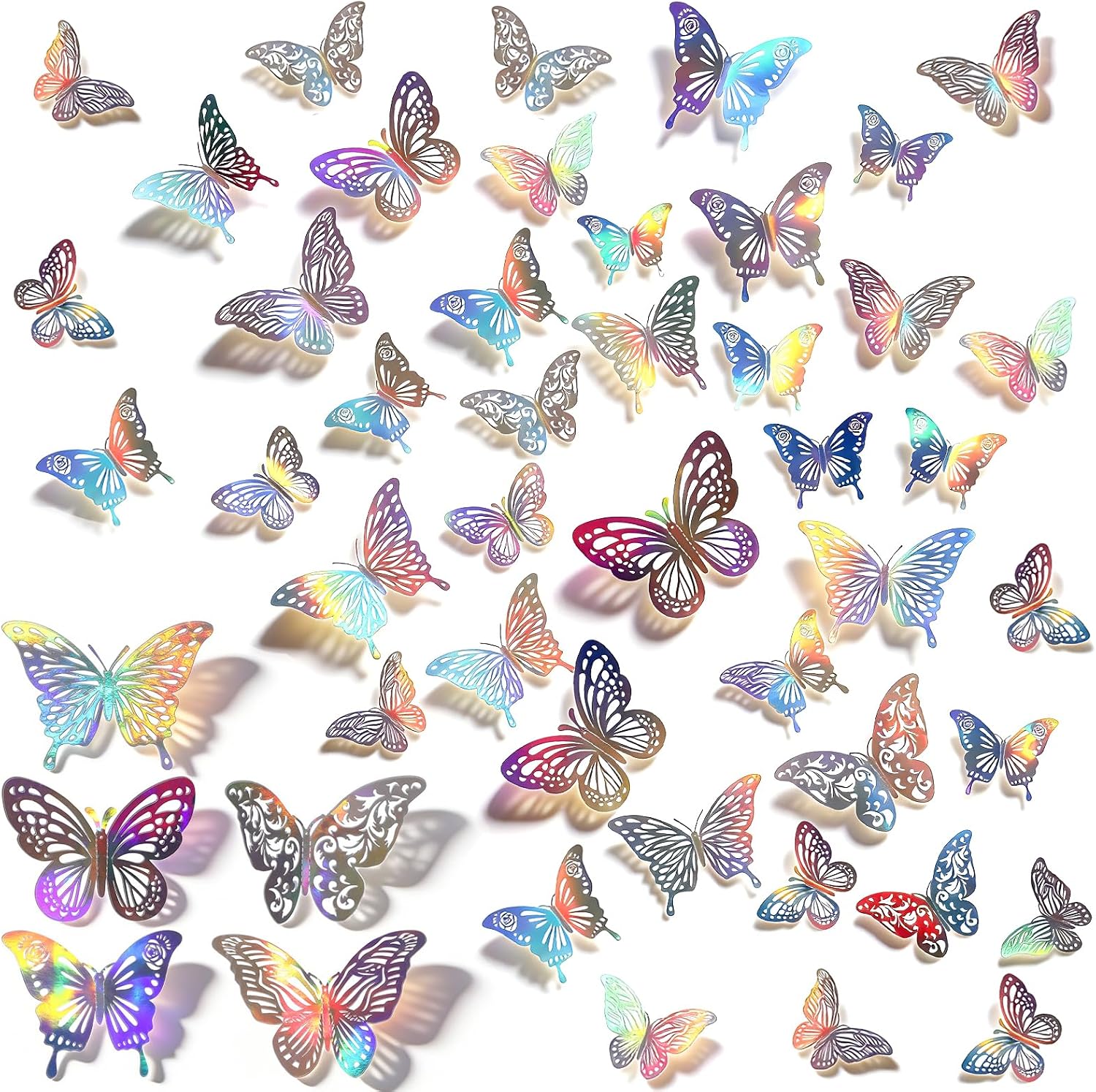 Amazon.com: 60 Pcs 3D Butterfly Wall Stickers for Decorations ...