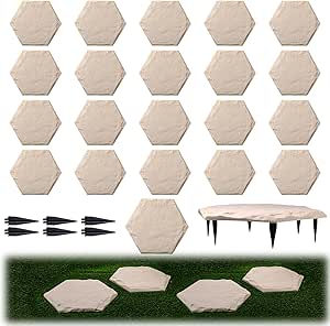 Amazon.com: Landical 20 Packs 15.5 Inch Stepping Stones Outdoor with Ground Stakes Decorative ...