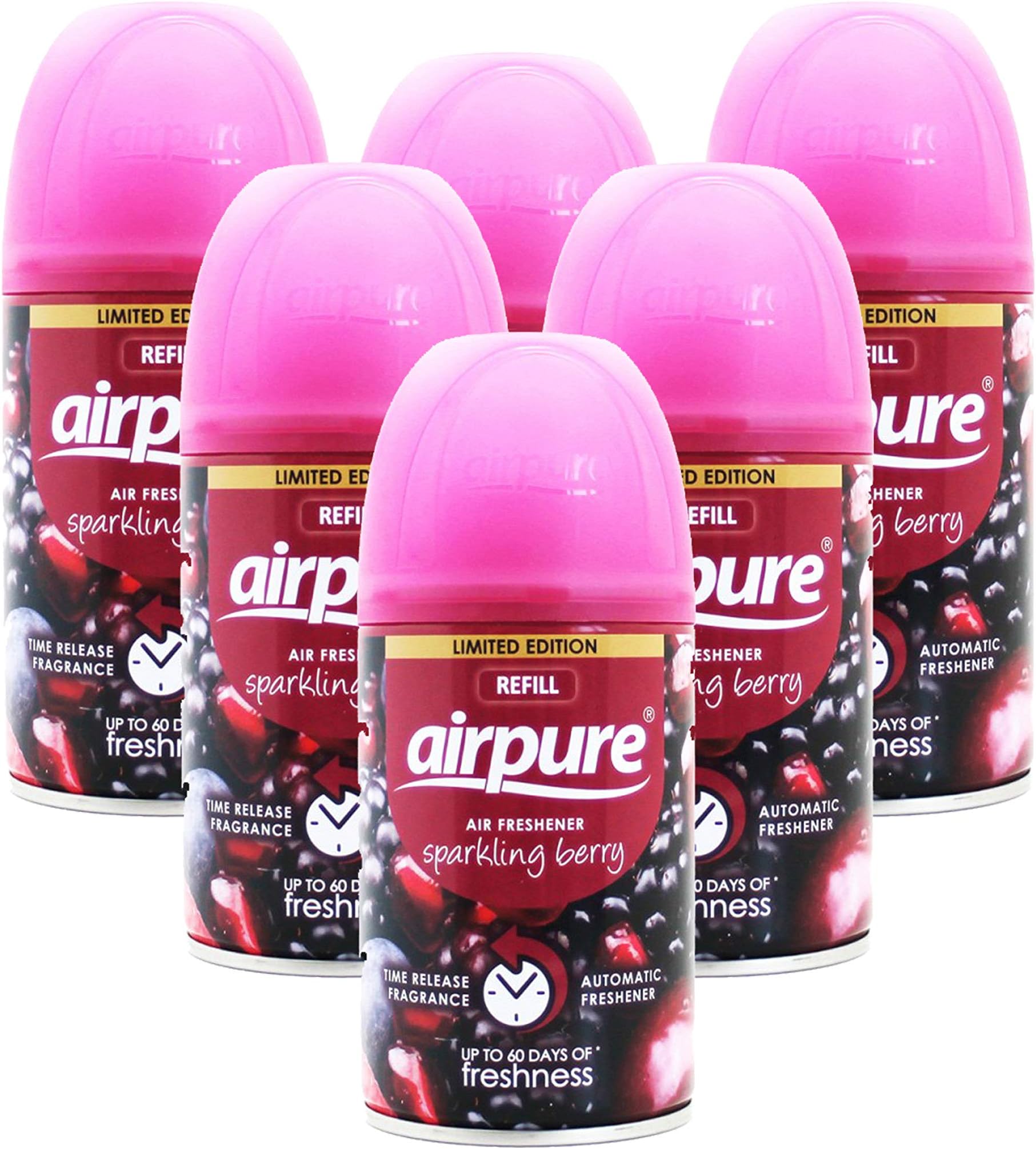 airpure 6 X FRESHMATIC AUTOMATIC SPRAY REFILLS 250ML SPARKLING BERRY ...