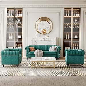 Amazon.com: UBGO Living Room Furniture Set,Modern 3-Piece Sofa Set ...