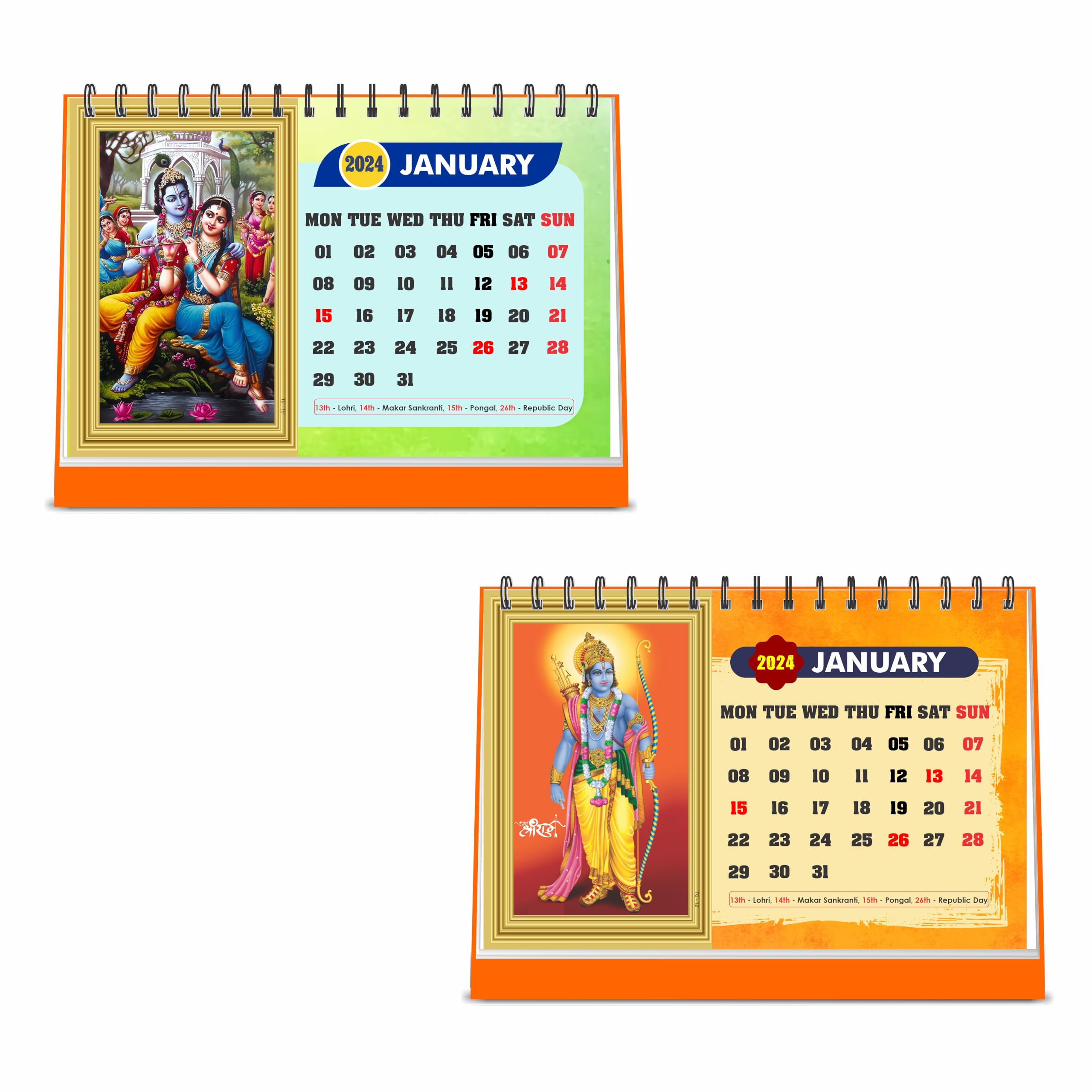 ESCAPER All Hindu Gods Table Calendar & Radha Krishna Table Calendar ...