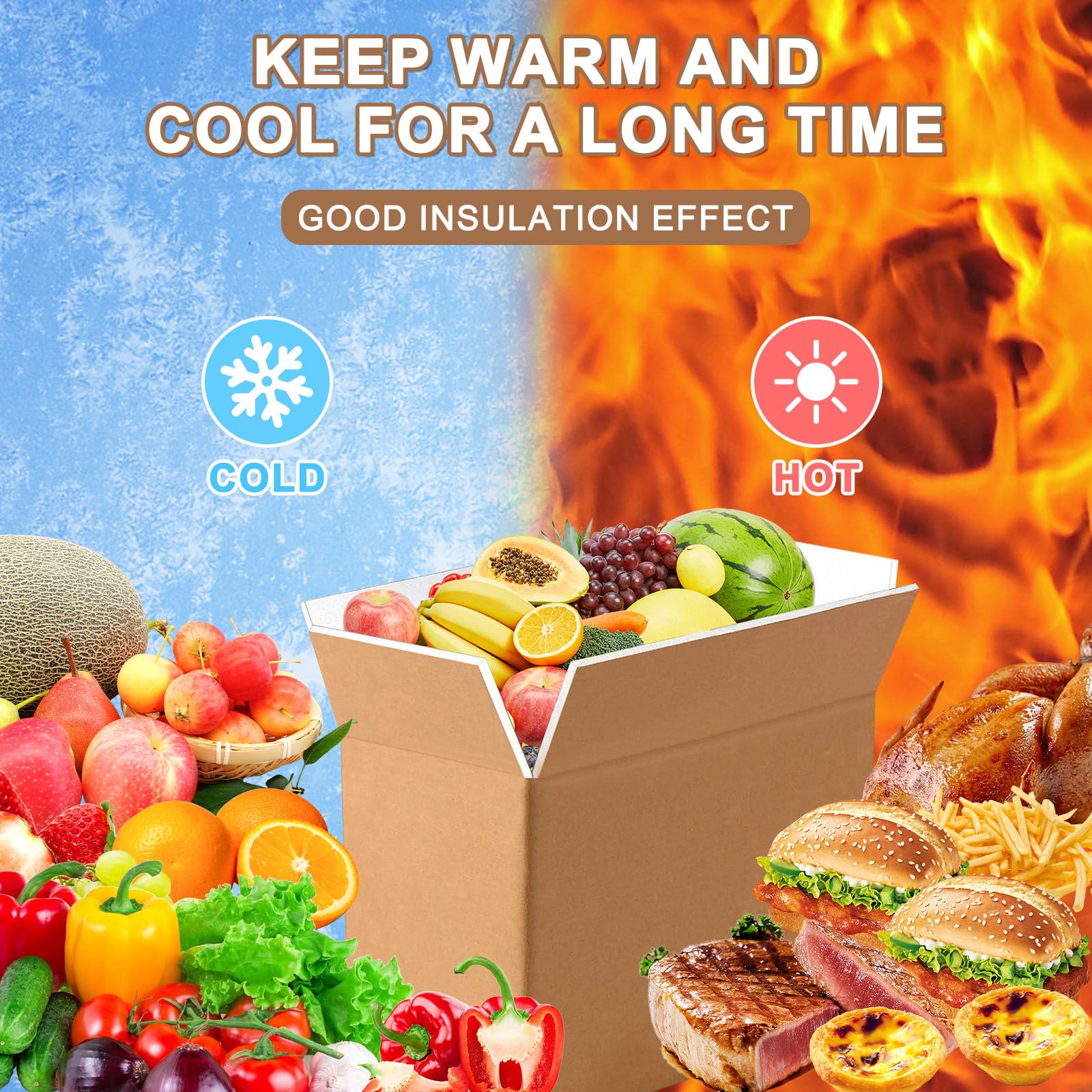 10 Pieces Insulated Shipping Boxes with Aluminum Foil Liner,Thermo ...