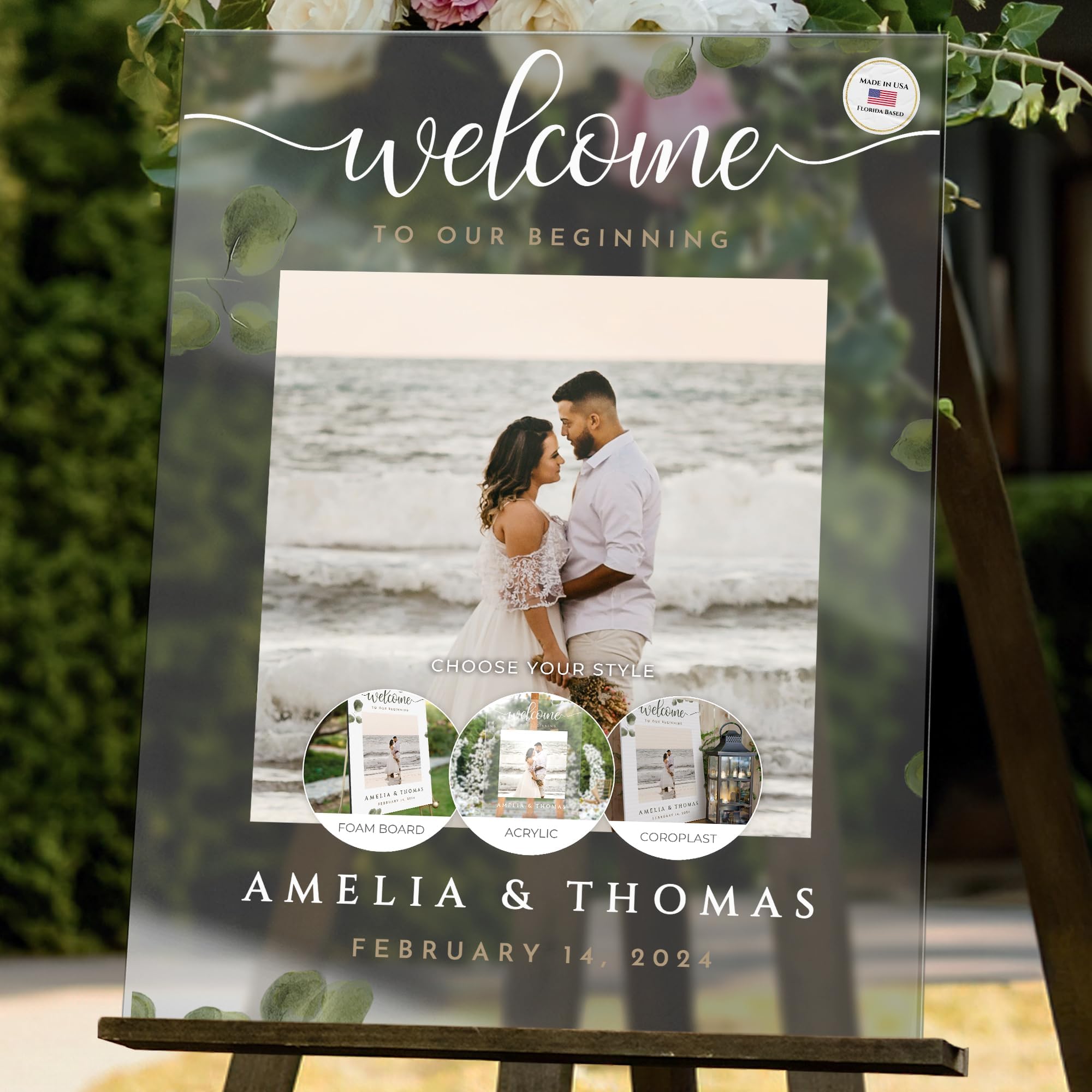 Amazon.com: Wedding Welcome Sign, Welcome To Our Wedding Sign, Custom ...
