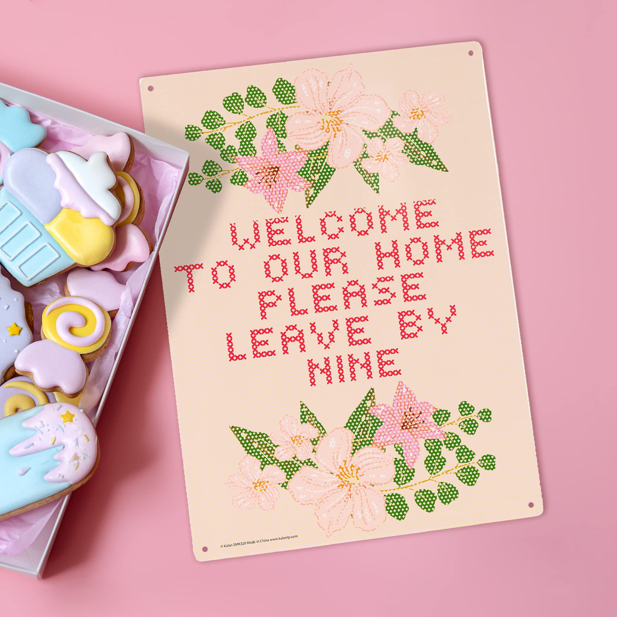 Snapklik.com : Welcome To Our Home Metal Sign - Easy-to-Hang Wall Decor ...