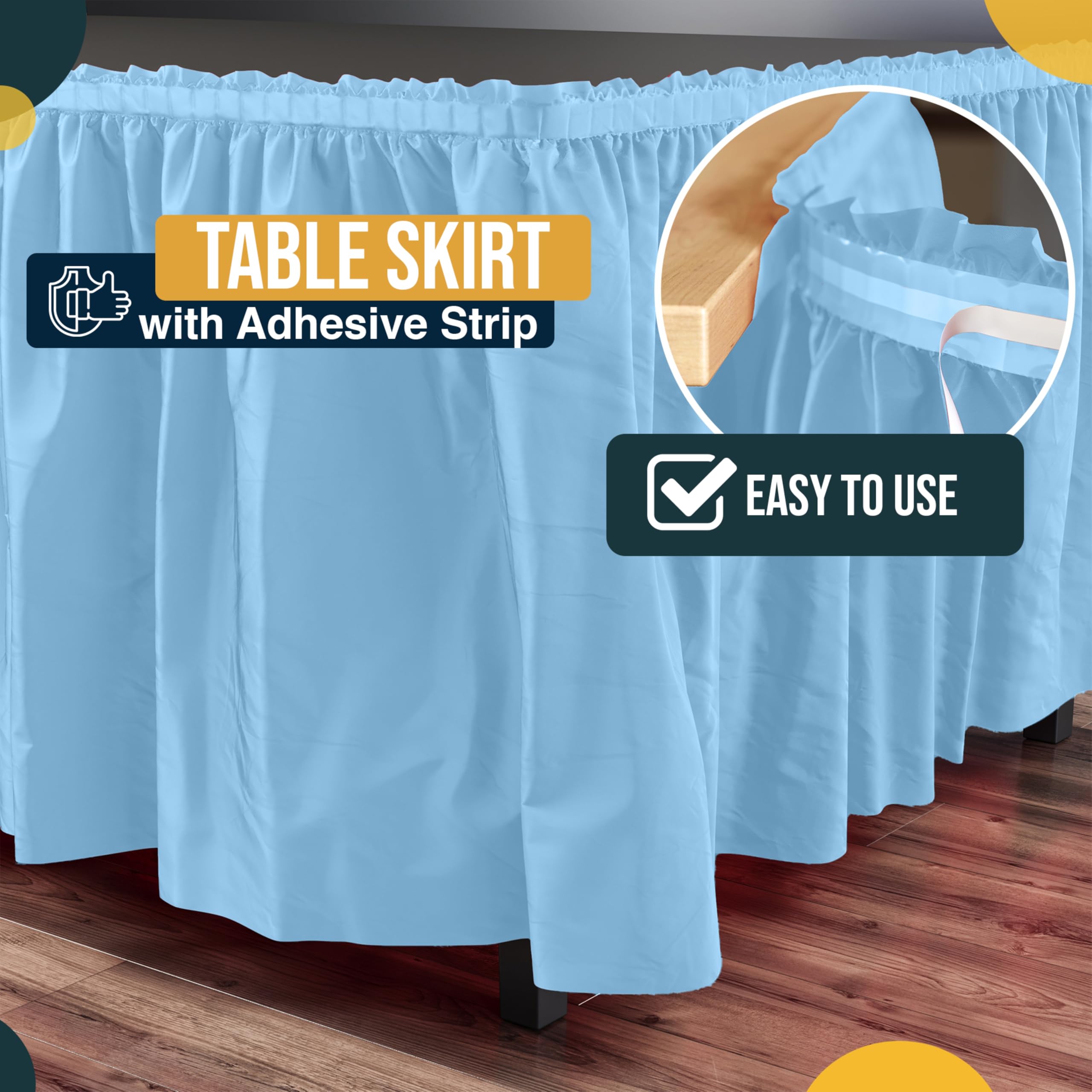 Snapklik.com : Exquisite Ruffle Table Skirt Light Blue 6 Pack 14 Ft ...