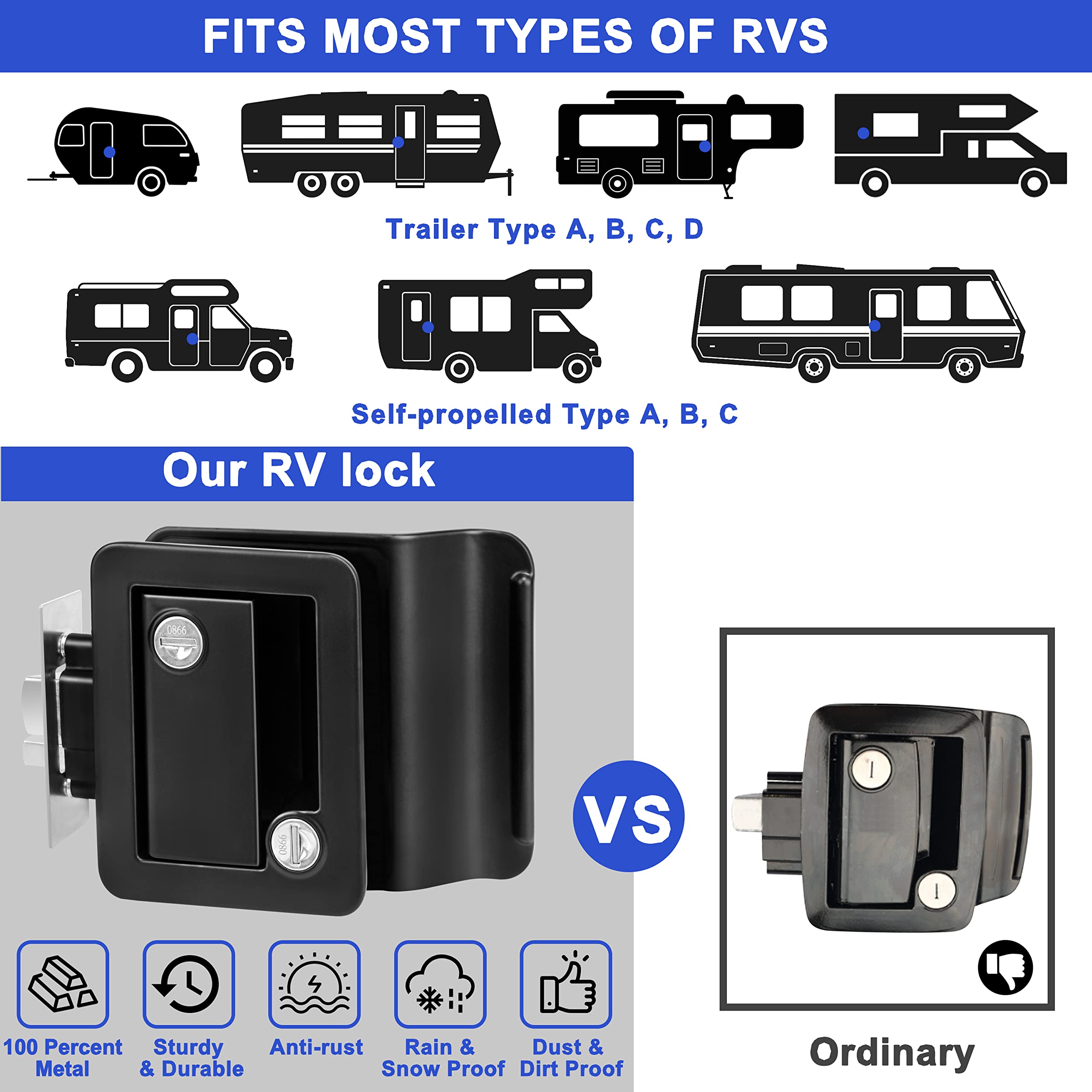 Rv Lock Keyless Entry TSMST s For Travel Trailers With Paddle... Rv ...