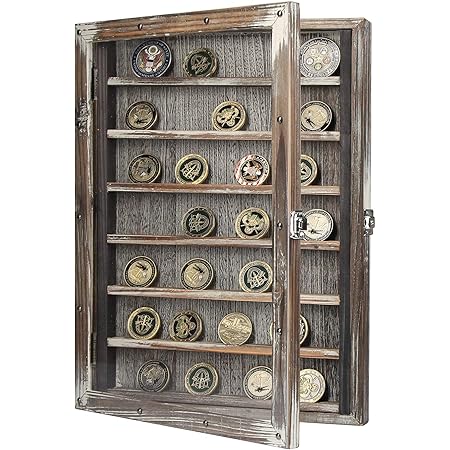 Amazon.com: MyGift 5-Tier Wall-Mounted Challenge Coin Holder Display ...