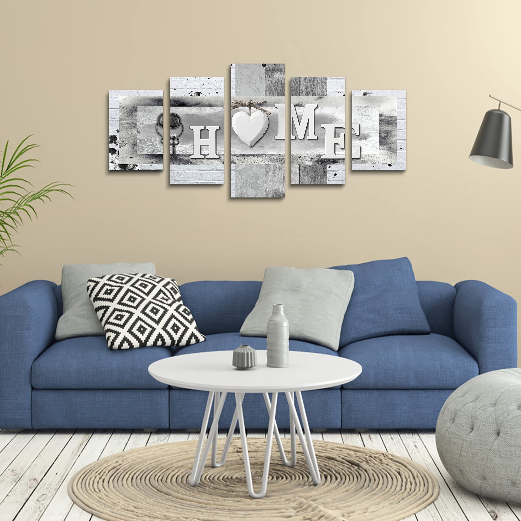 LUDUHU Love Sanctuary Canvas Print Wall Art - 5 Pieces Sweet Home Sign ...