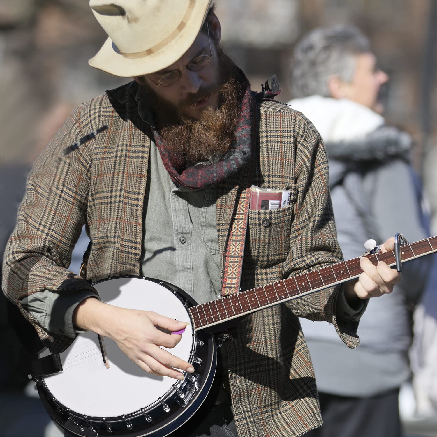 ADM 5 String Banjo Guitar Kit with Remo Drum Head and Geared 5th Tuner ...