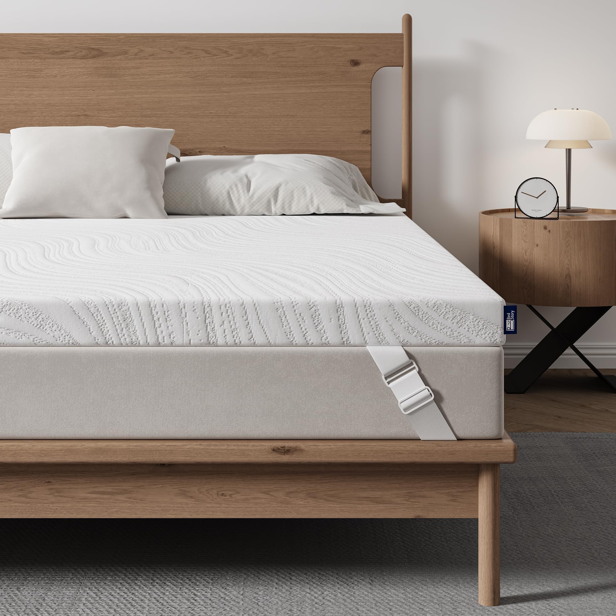 Amazon.com: BedStory Memory Foam Mattress Topper 4 Inch Full Size ...