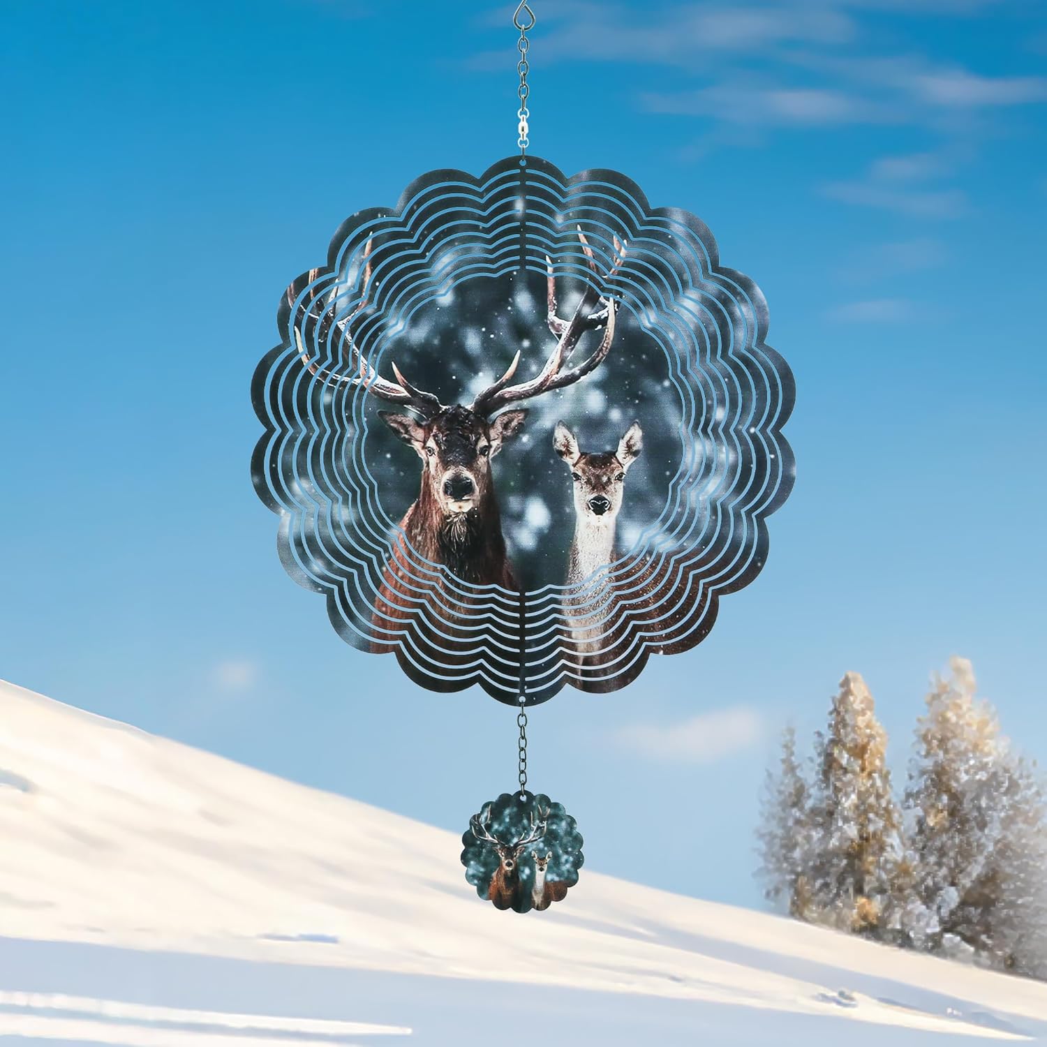 Amazon.com : Voumsil Metal Deer Wind Spinner Outdoor Garden Decoration ...