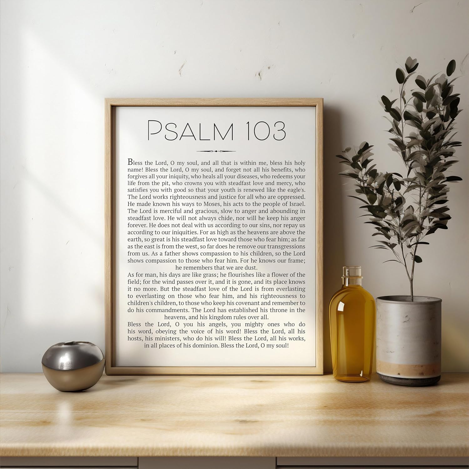Amazon.com: Psalm 103 Bible Verse Wall Art, Christian Home Decor ...