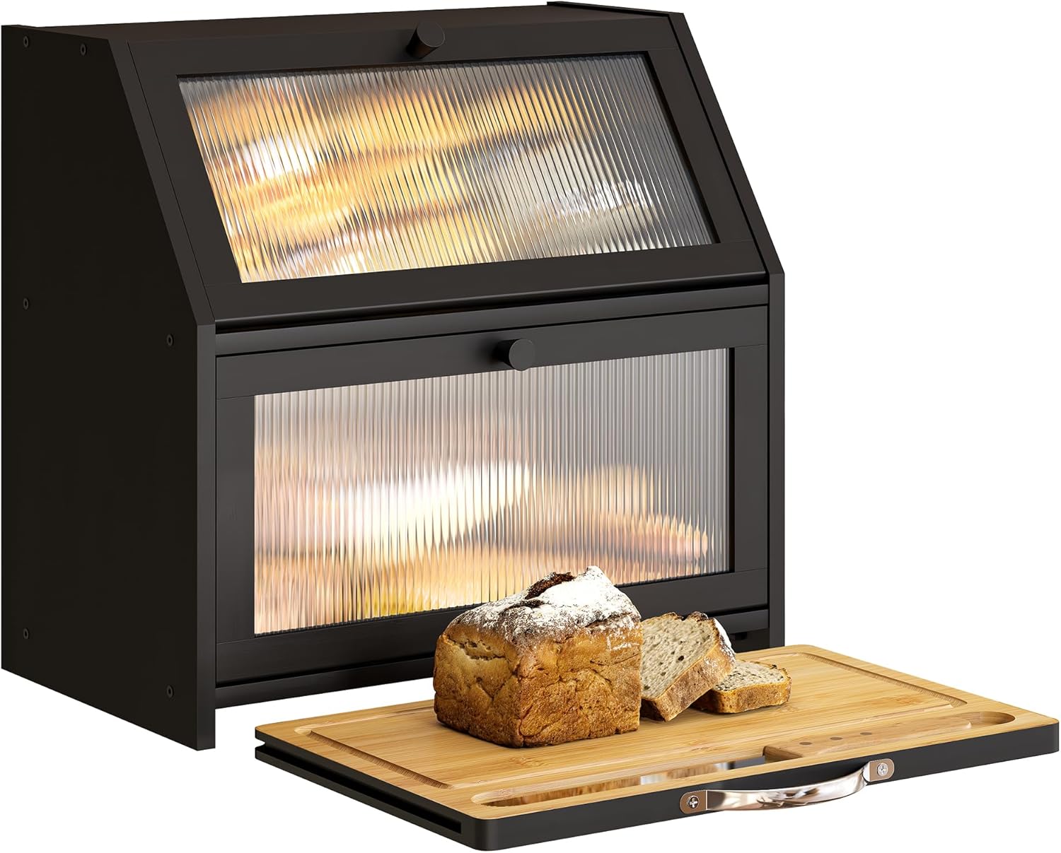 Amazon.com: BMOSU Farmhouse Double Bread Box with Cutting Board Kitchen ...