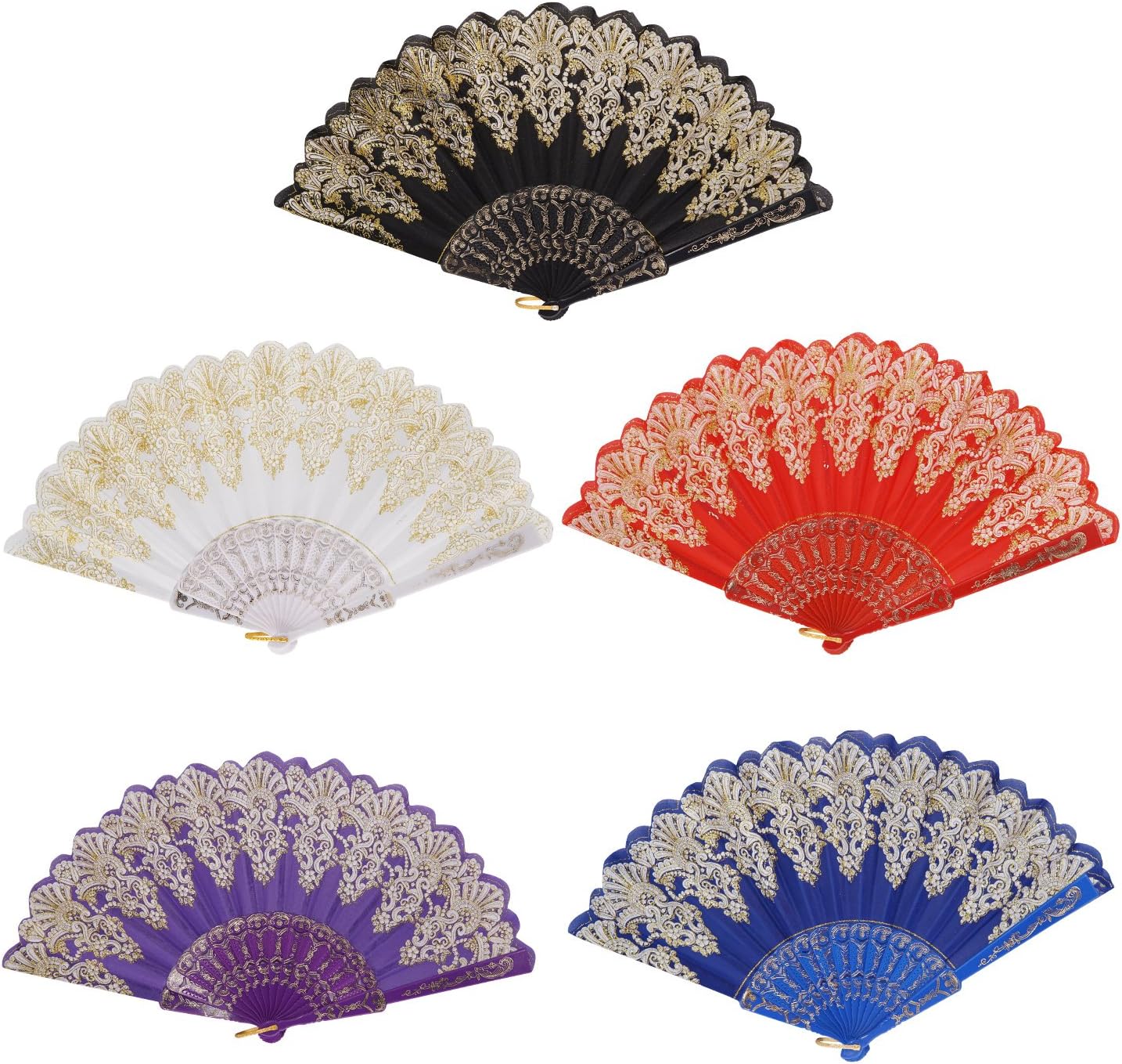 Amazon.com: Barydat 6 Pieces Folding Fans Chinese Style Bamboo Handheld ...