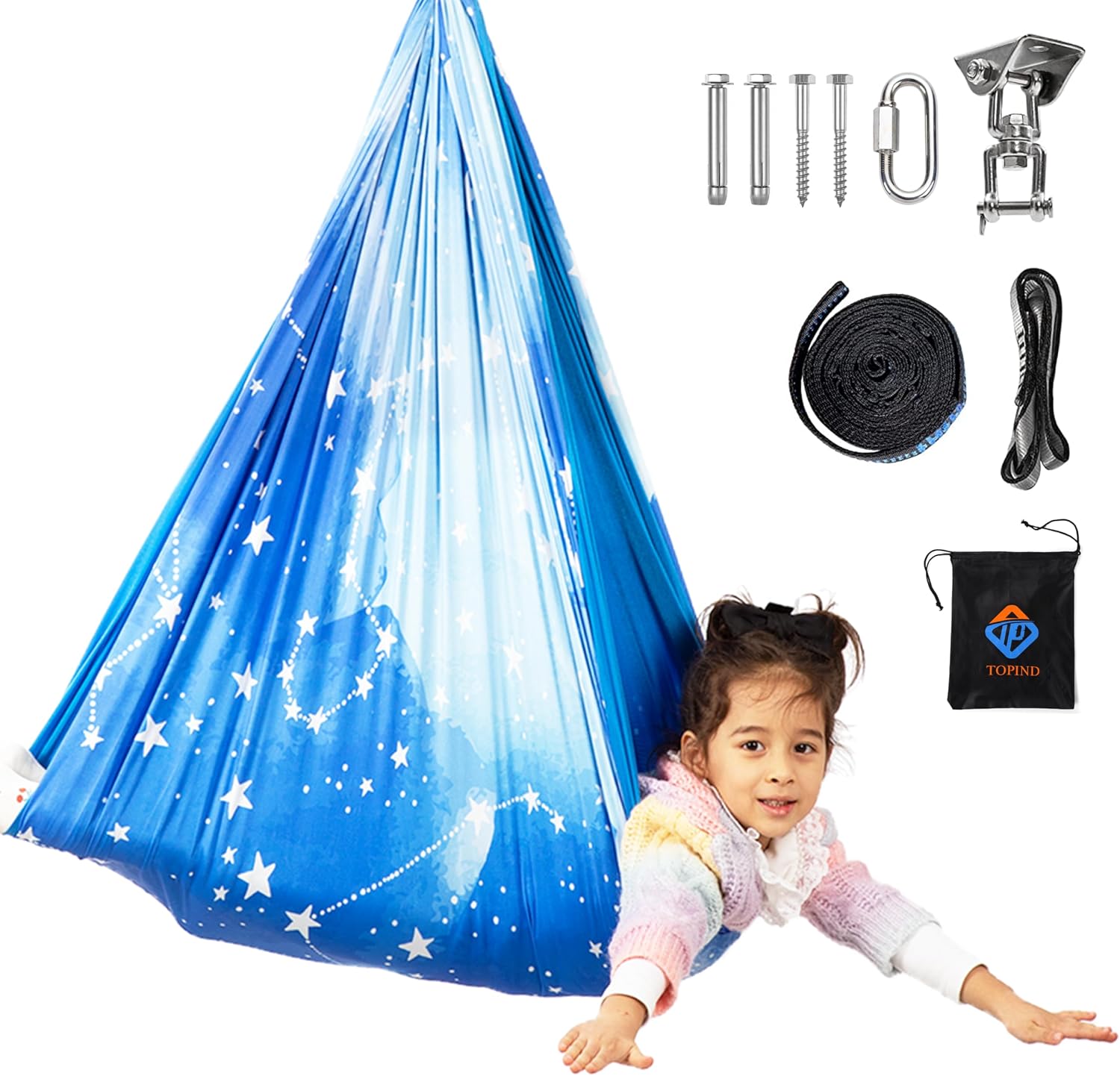 Sensory Swing for Kids - Topind Double Layer Therapy Swing with 360 ...
