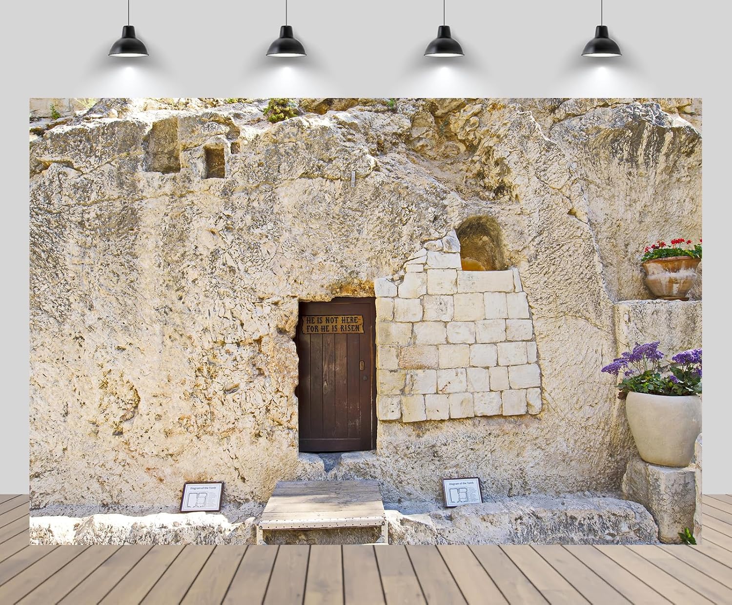 Amazon.com : CHNYWORK 7ftx5ft Jerusalem Garden Tomb Backdrop The Site ...