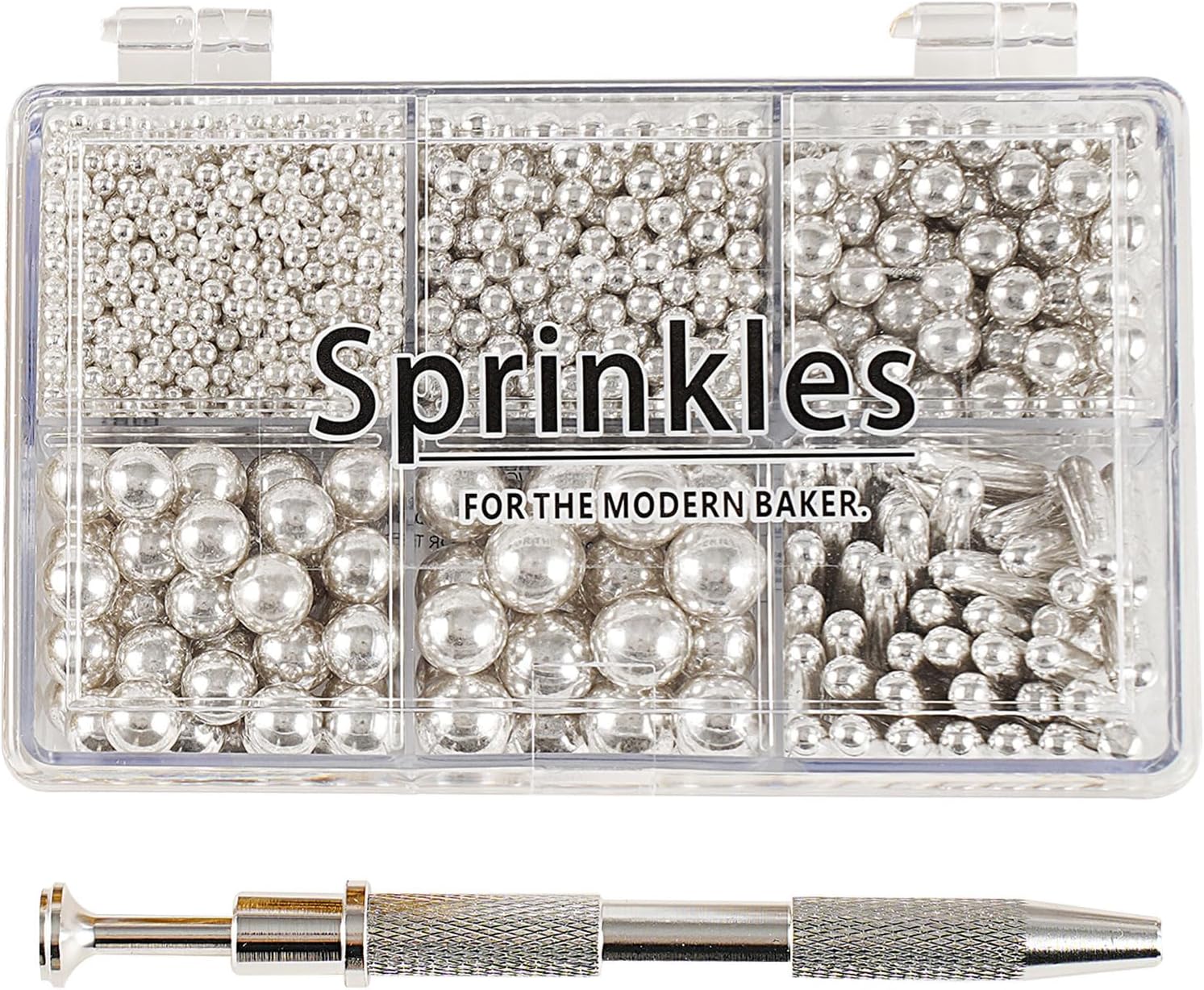 Amazon.com: NIPEOR White Pearl Sprinkles,Edible Pearl Sprinkles 4.6oz ...